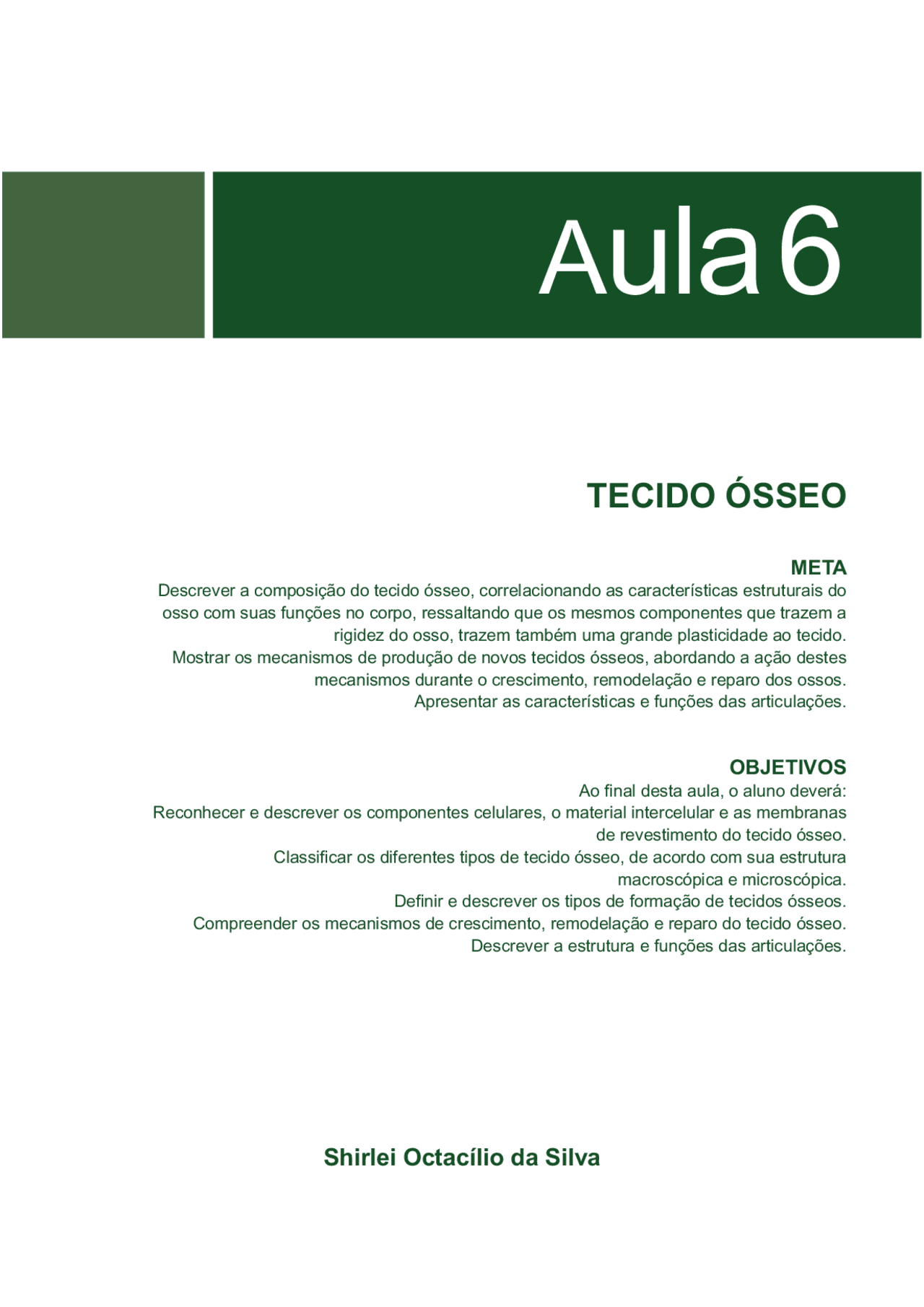 Tecido ósseo Slides Crescimento Docsity