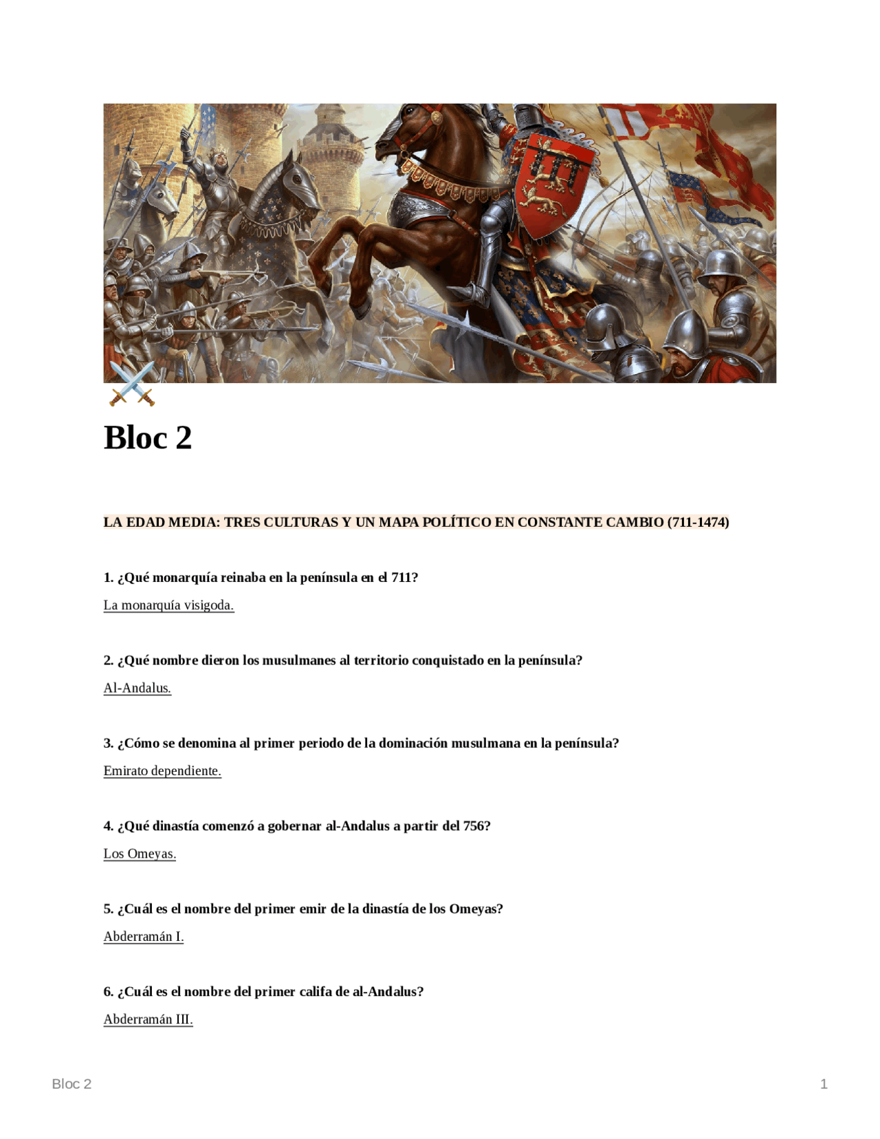 Historia De España Bloque 2 Selectividad Evau Segungo Bachiller