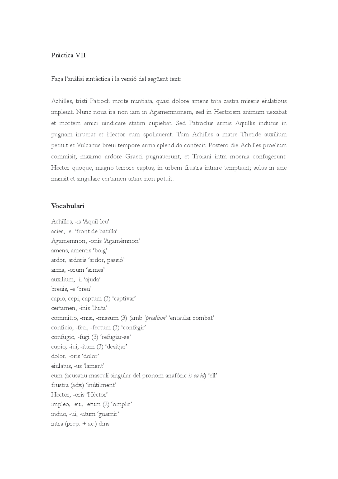 Practicas Traducción Ejercicios De Idioma Latín Docsity