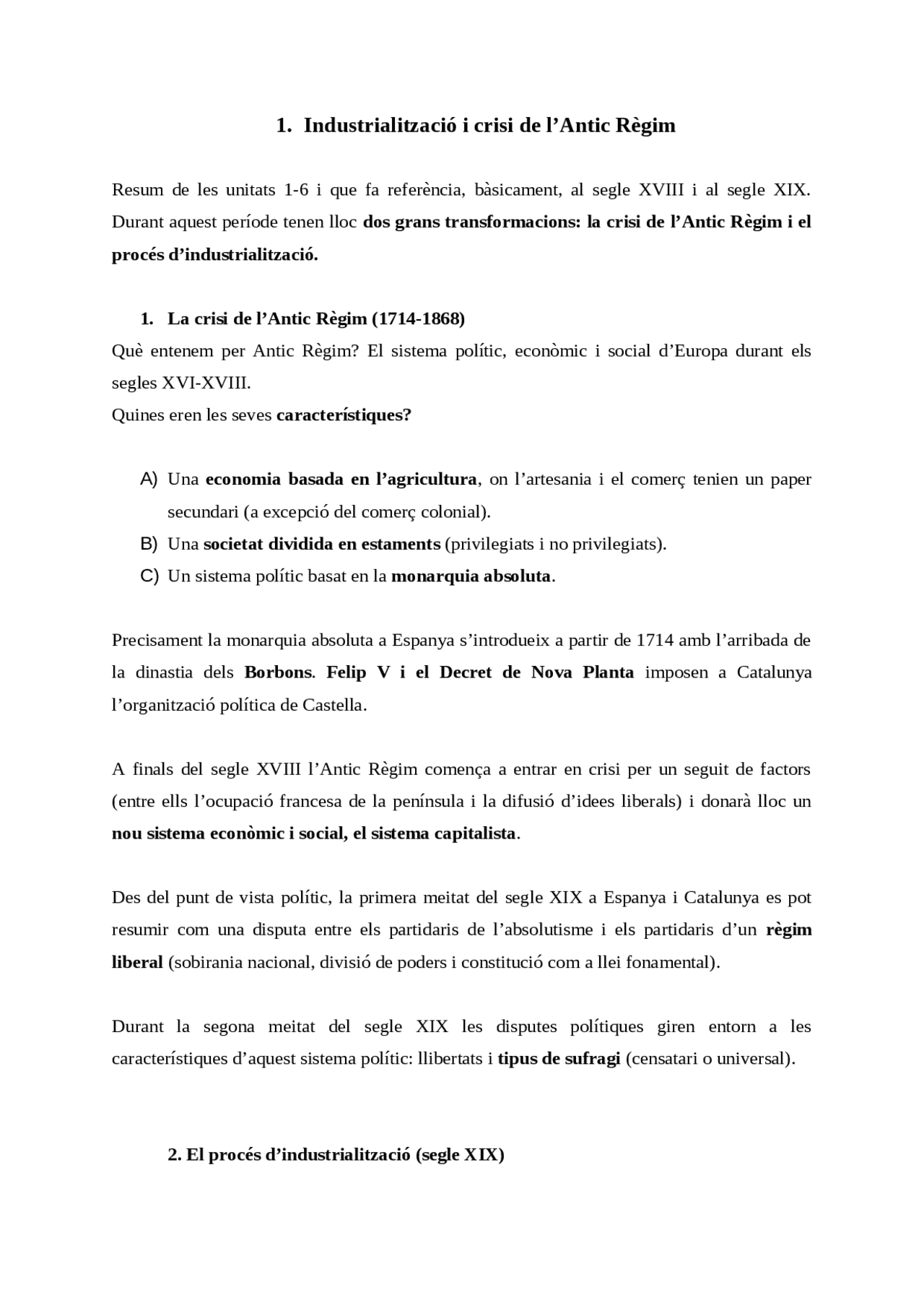 Historia España Selectividad Apuntes De Historia De España Docsity