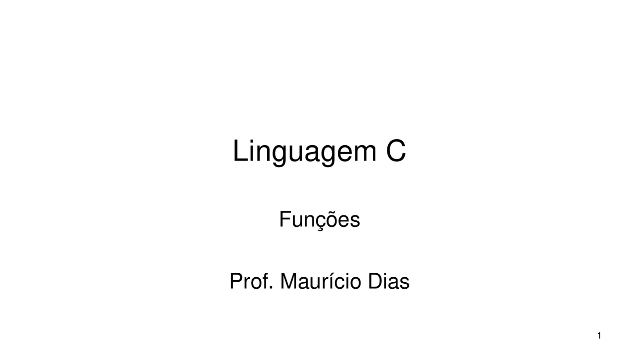 Linguagem C | Notas de aula Cálculo | Docsity