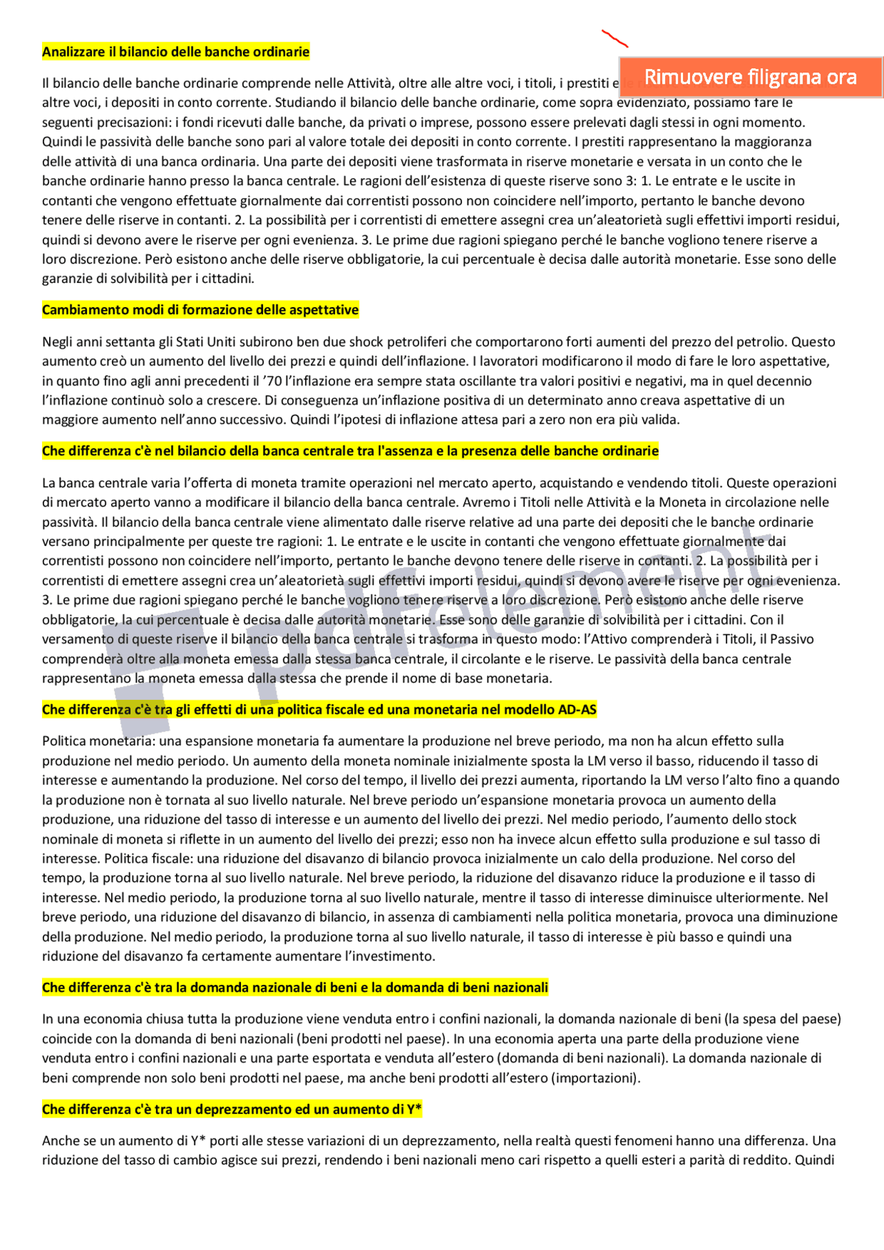Risposte Aperte Ecampus 2023 Macroeconomia Prof Ciani Scarnicci