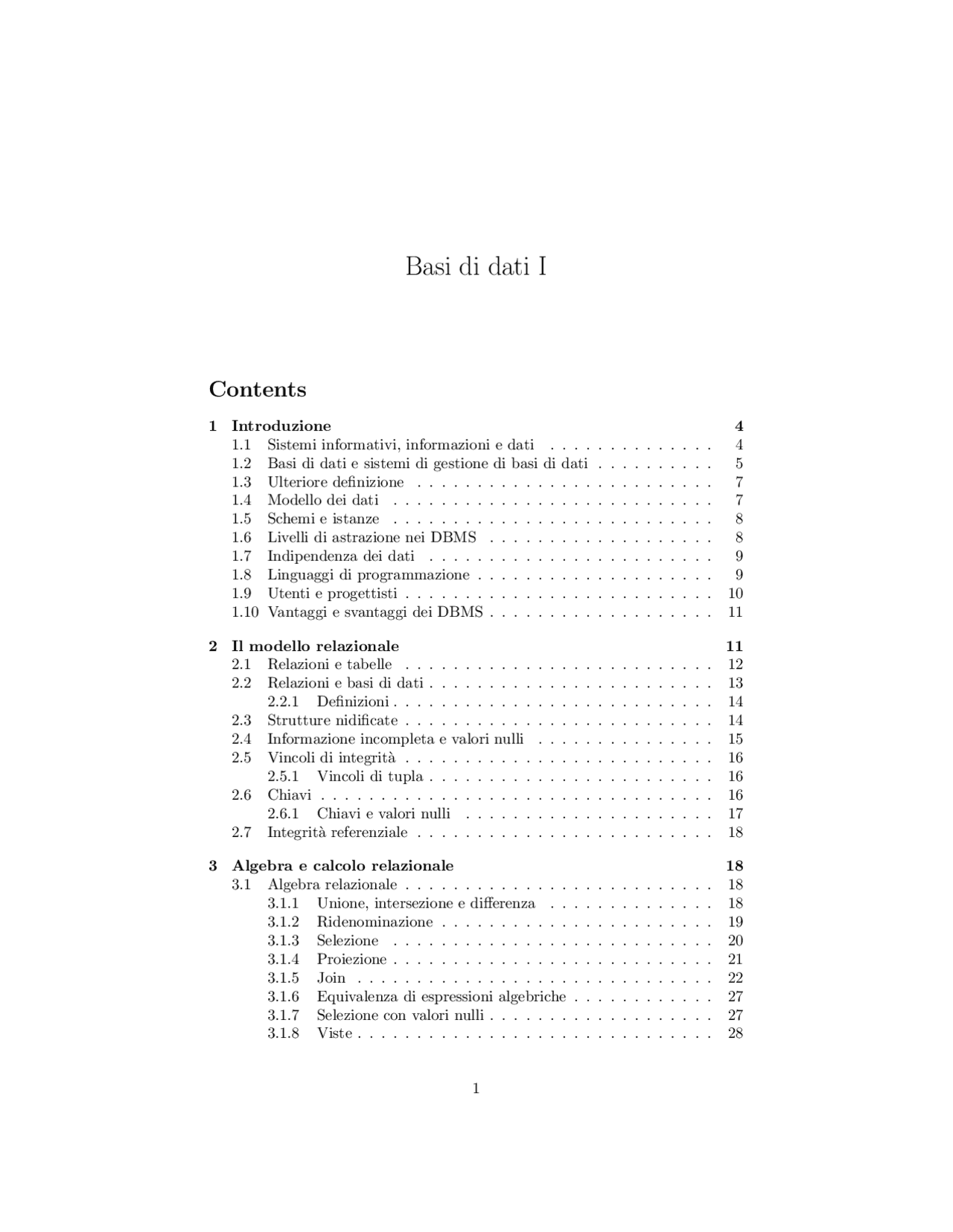 Riassunto Del Libro Basi Di Dati Appunti Di Basi Di Dati Docsity
