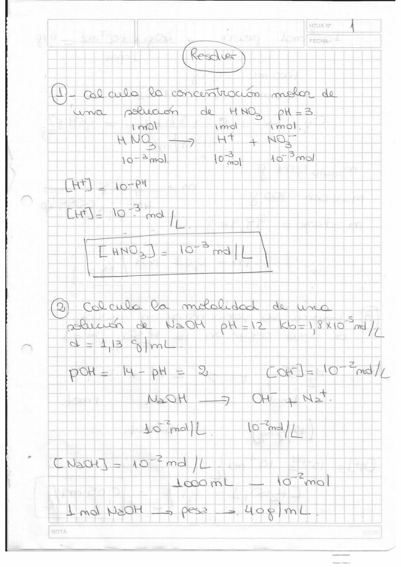 Ejercicios Resueltos Ejercicios De Química Docsity