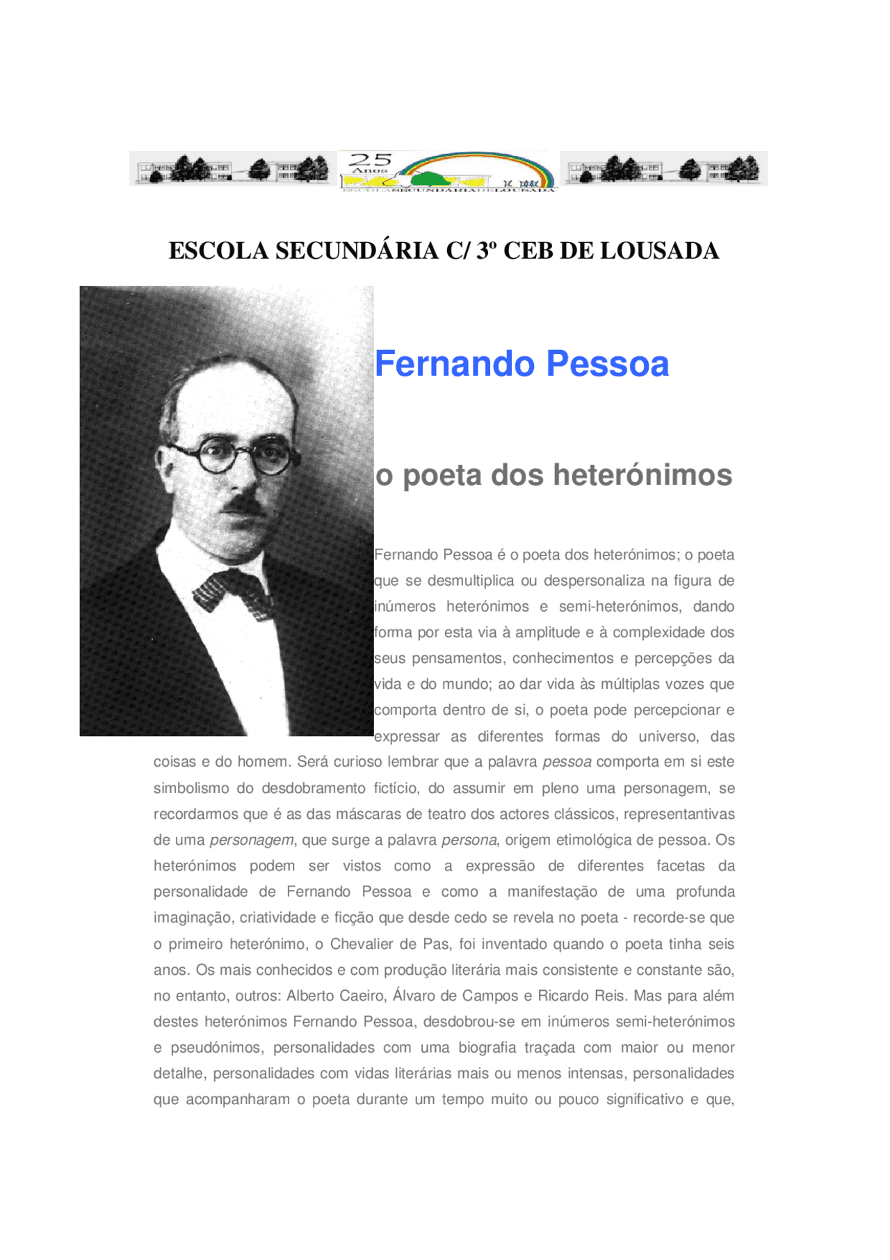 heteronimos-fernando-pessoa.pdf | Esquemas Poética | Docsity
