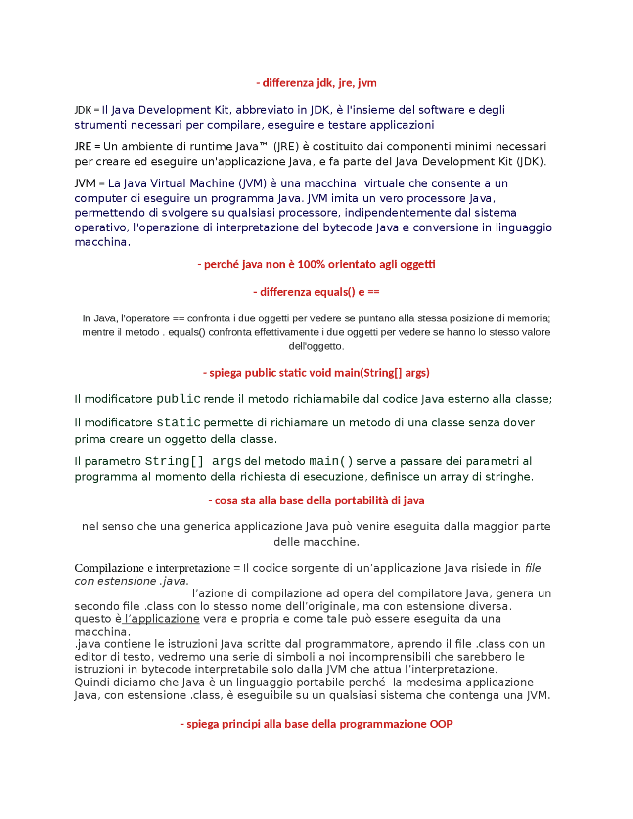 Programmazione Ad Oggetti Java Schemi E Mappe Concettuali Di
