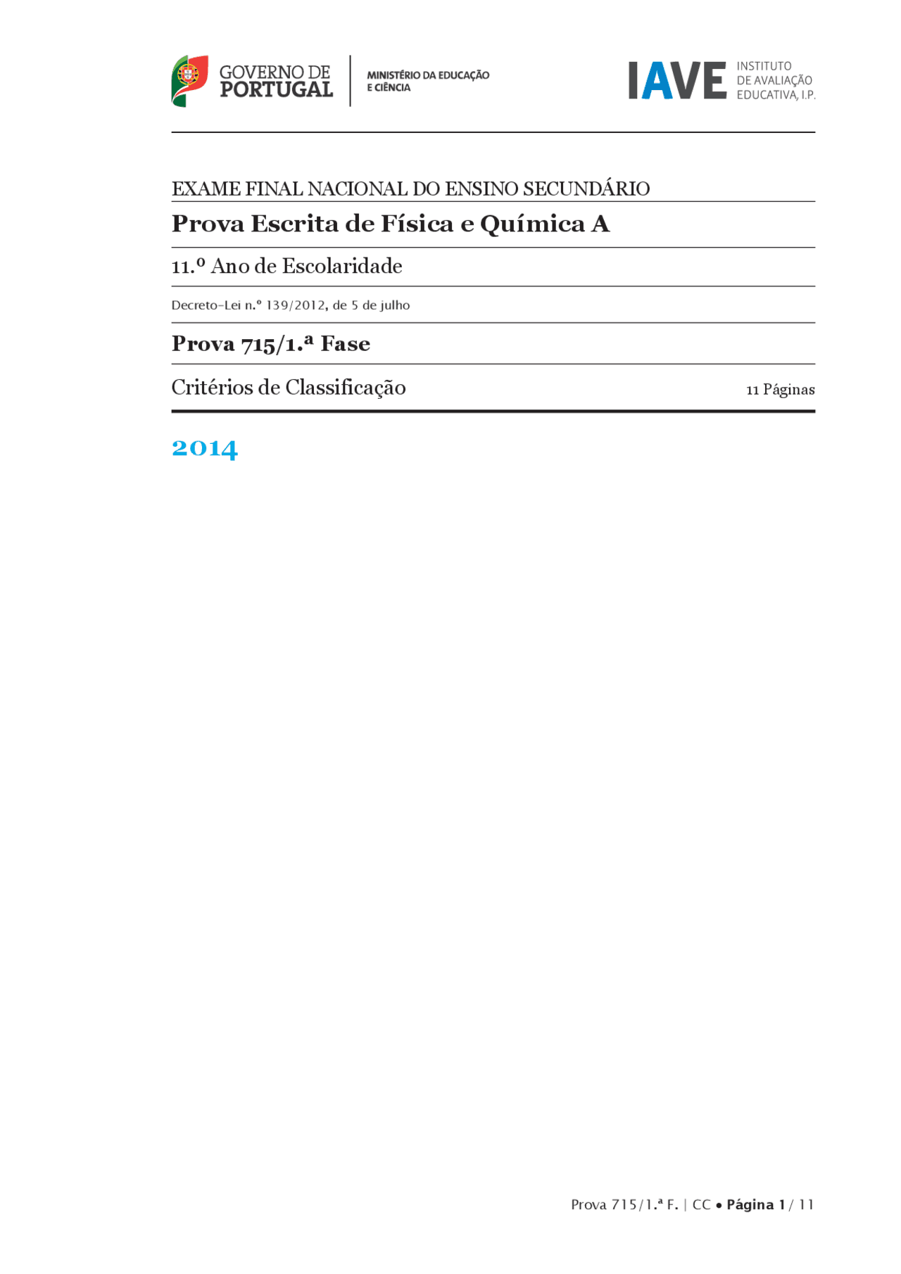 Prova Escrita De Física E Química A Provas Física Docsity