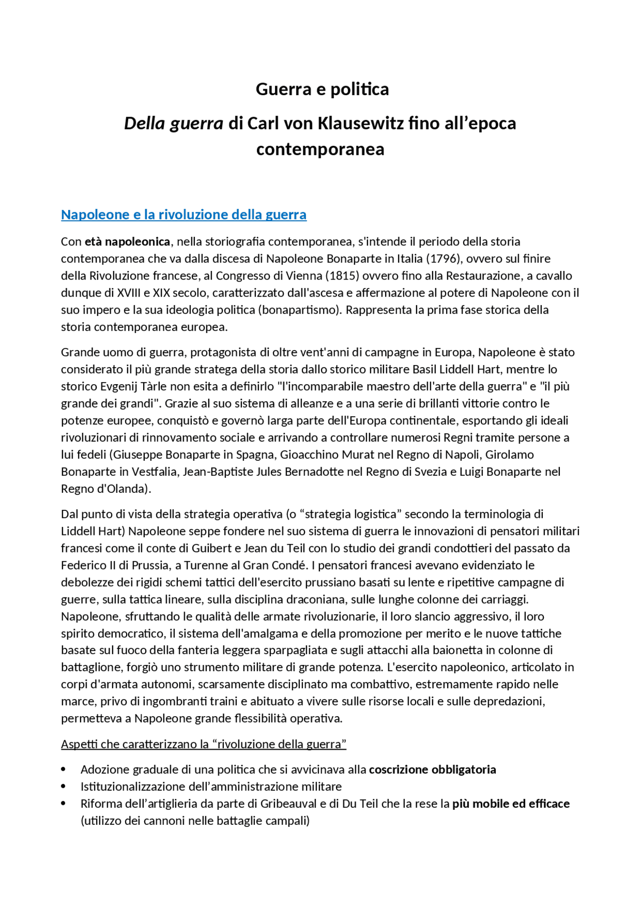 Appunti secondo e terzo modulo di Guerra e politica di Marco Cesa ...