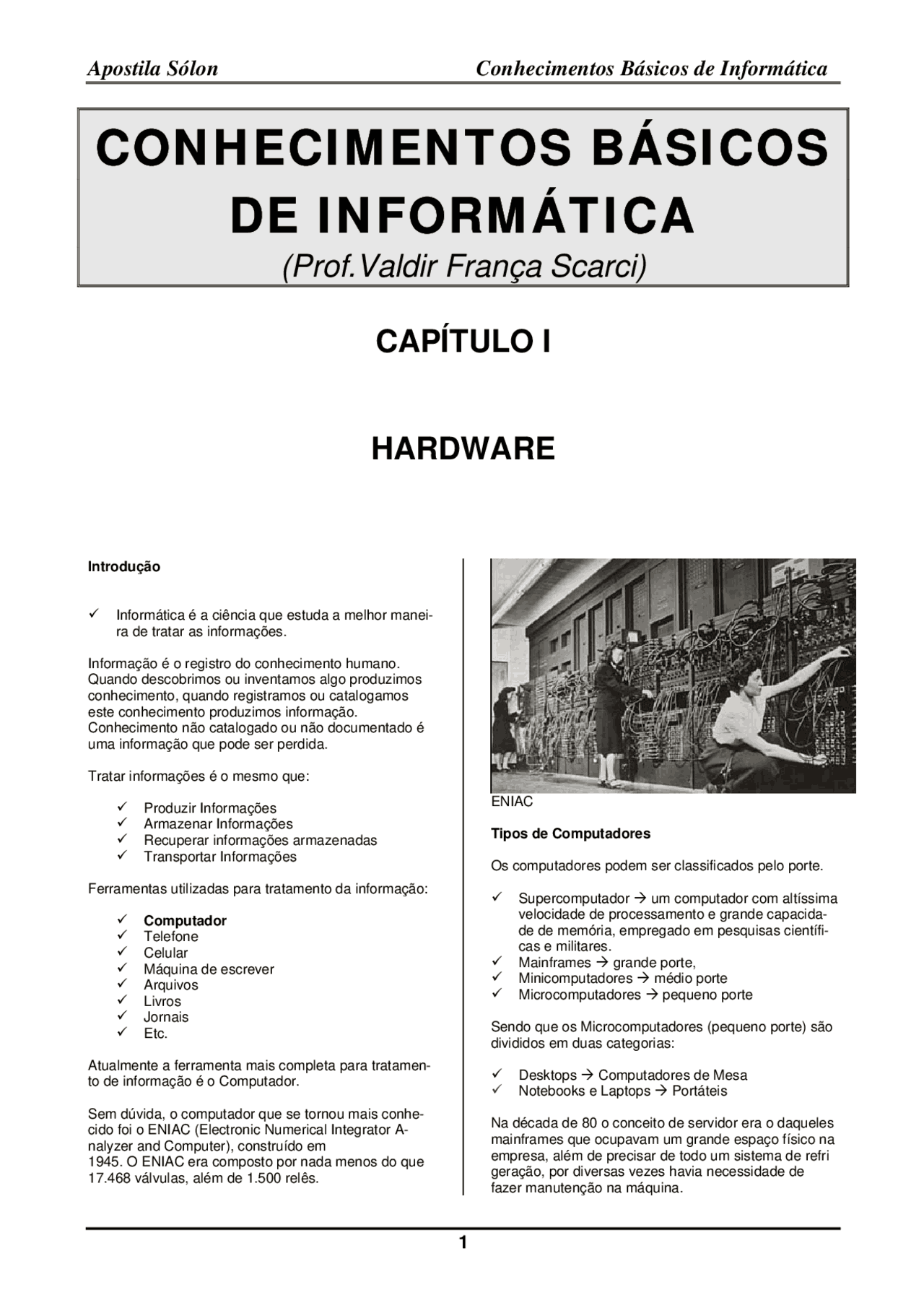 Descrever Conhecimentos De Informatica - FDPLEARN