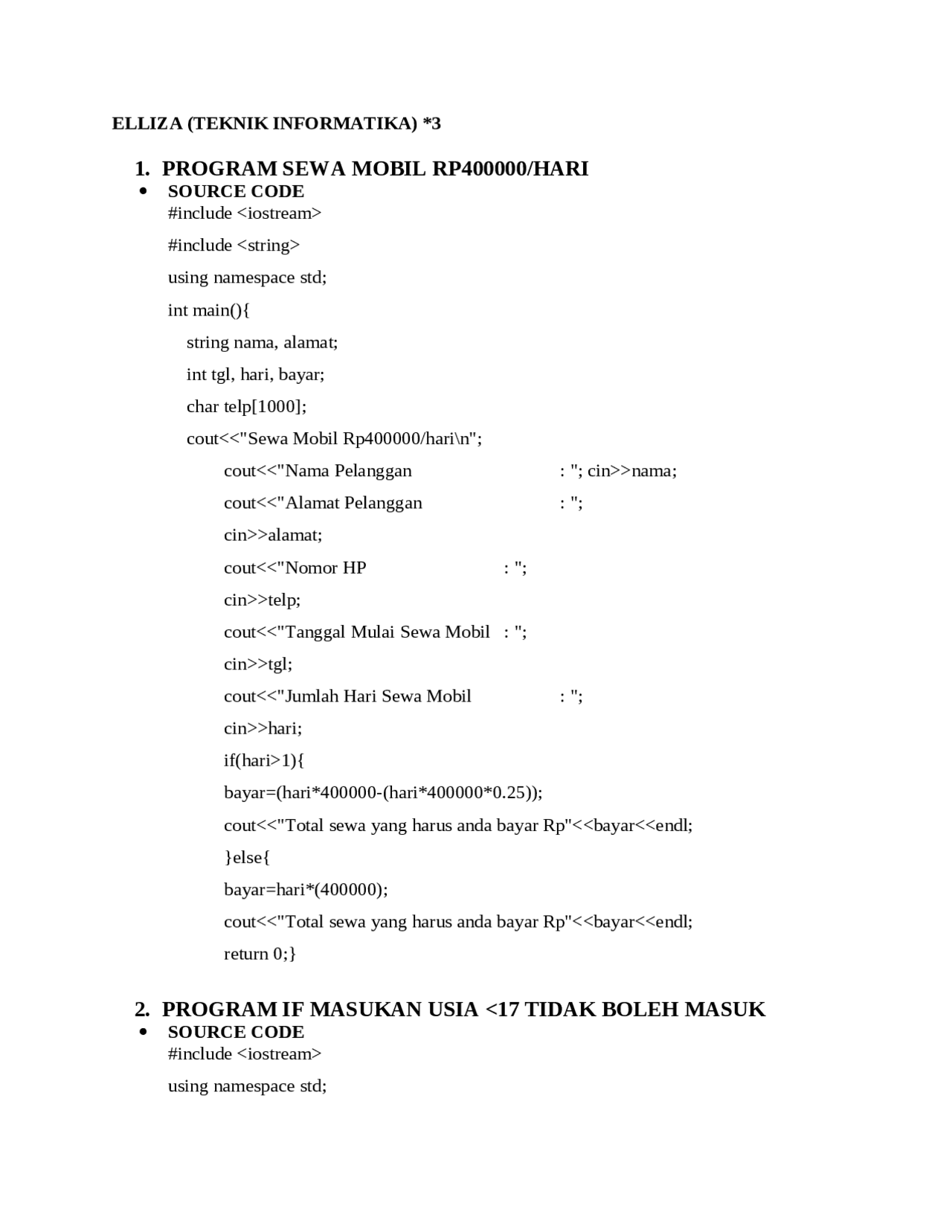 11 Exercise Tutorial Programming With C Languag Assignments Information Technology Docsity