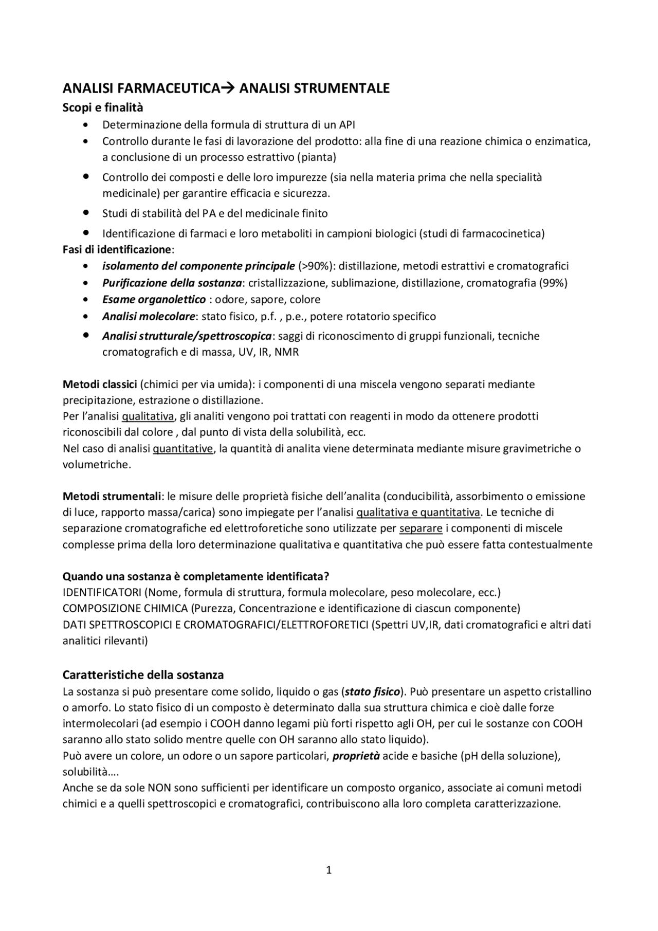 Analisi farmaceutica 1- parte strumentale NUOVO PROGRAMMA 2022/2023 | Sbobinature di Analisi ...