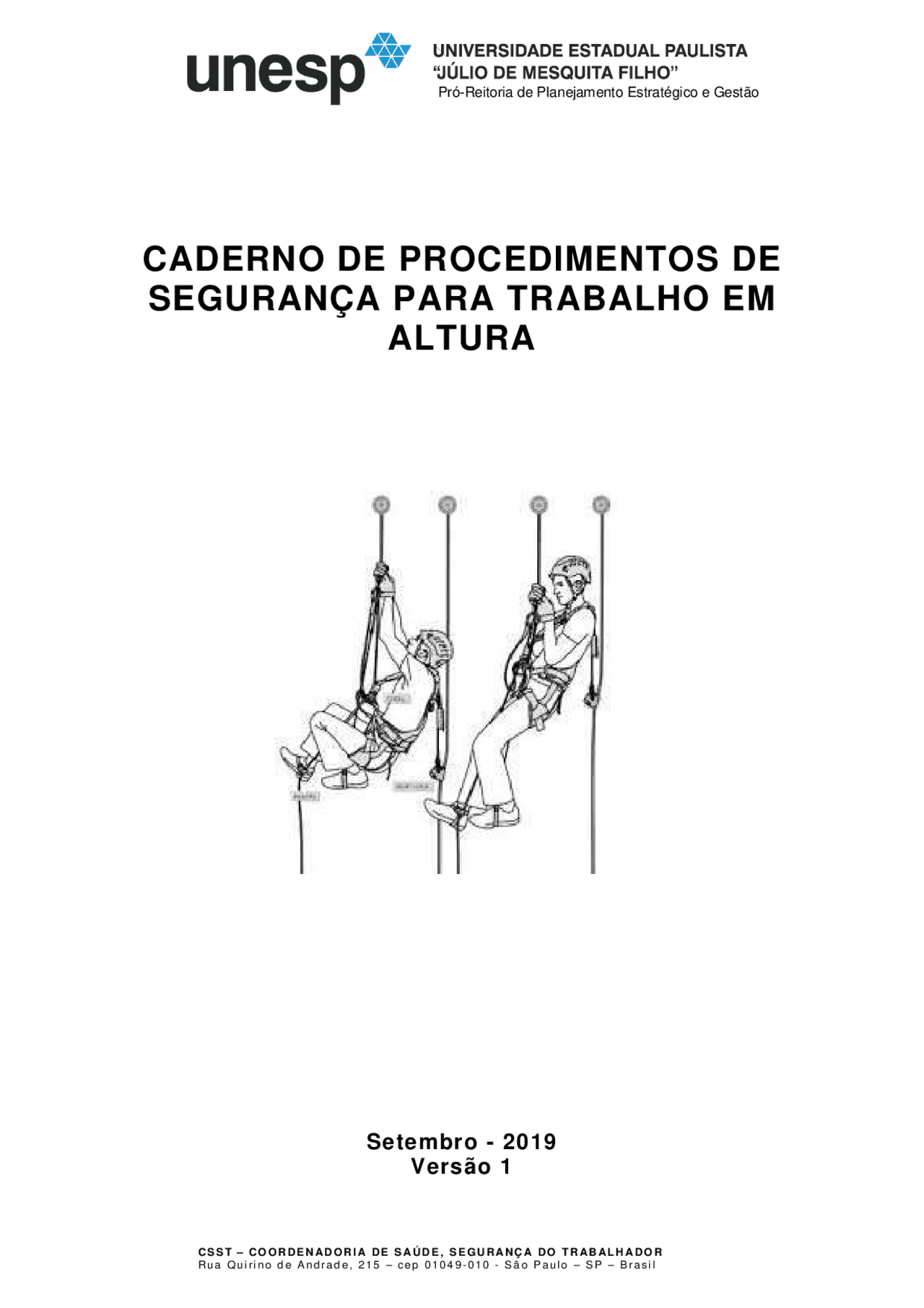 Caderno De Procedimentos De Segurança Para Trabalho Em Provas