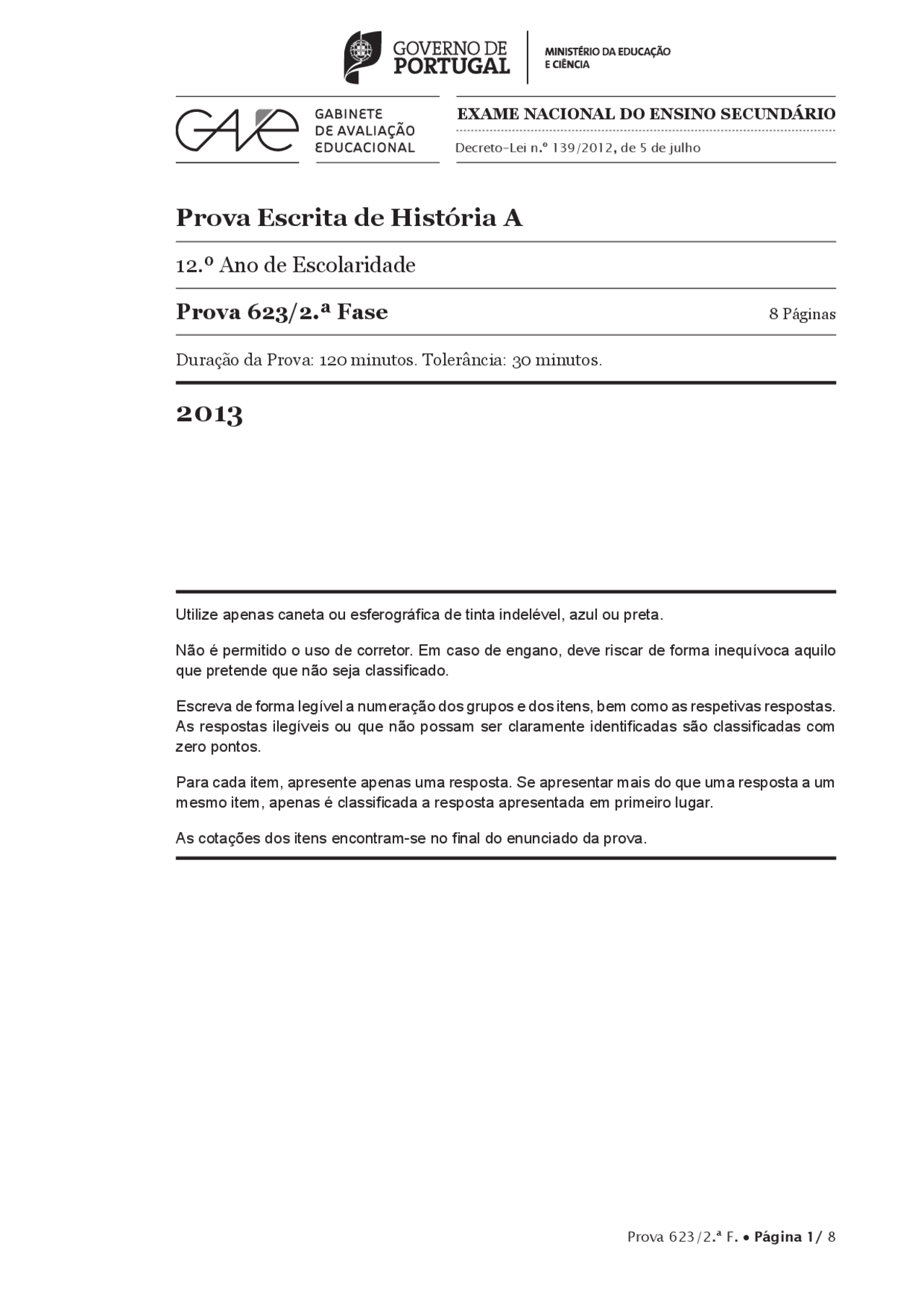 Prova Escrita De História A Resumos História Docsity