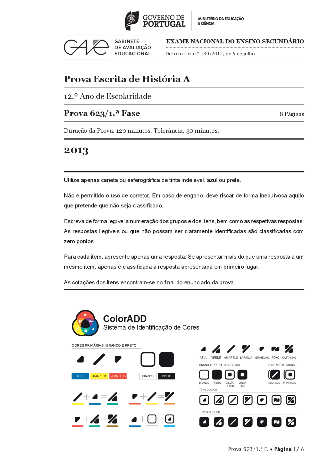 Prova Escrita De História A Coloradd Slides História Docsity