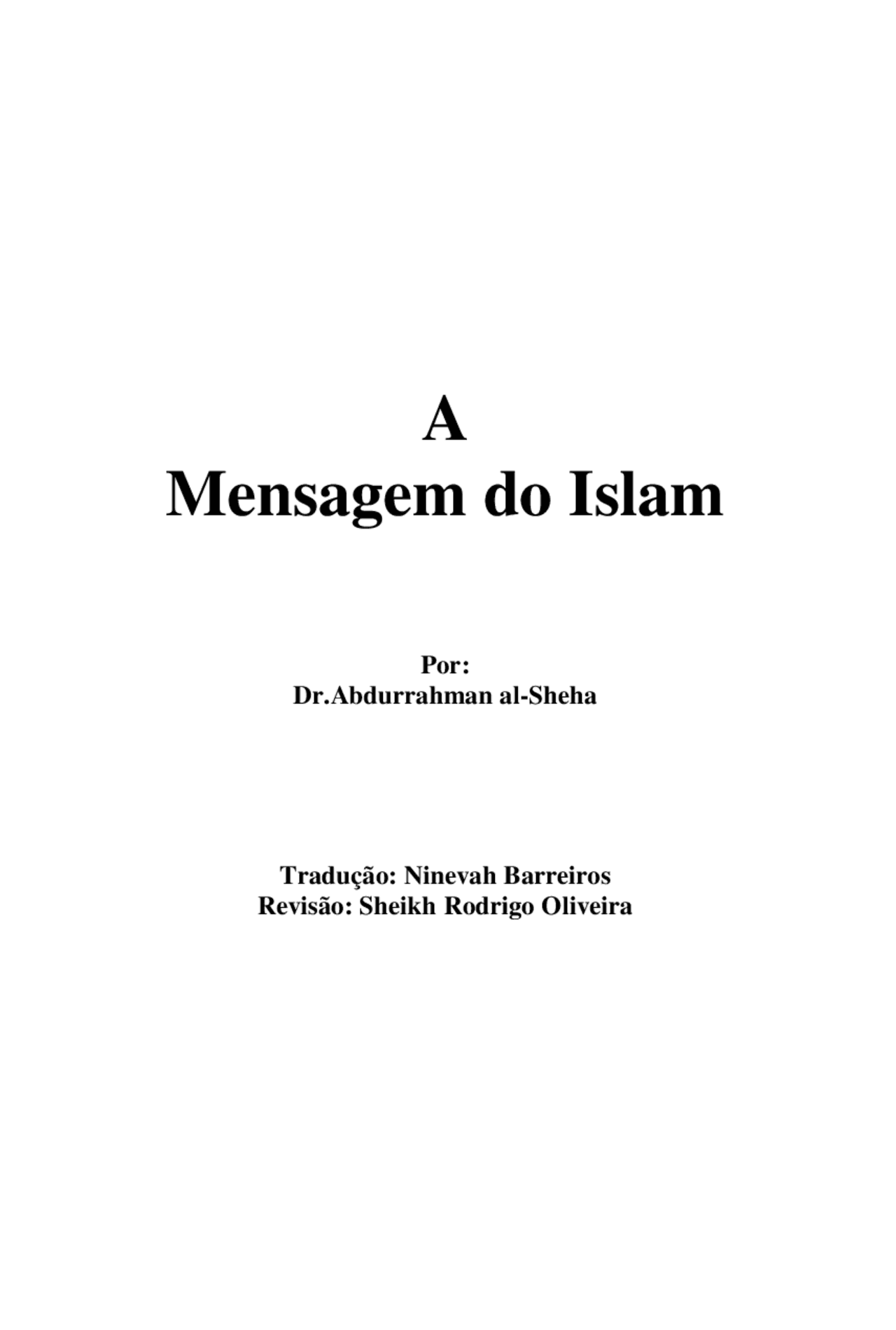 A Mensagem Do Islam Slides Religião Docsity