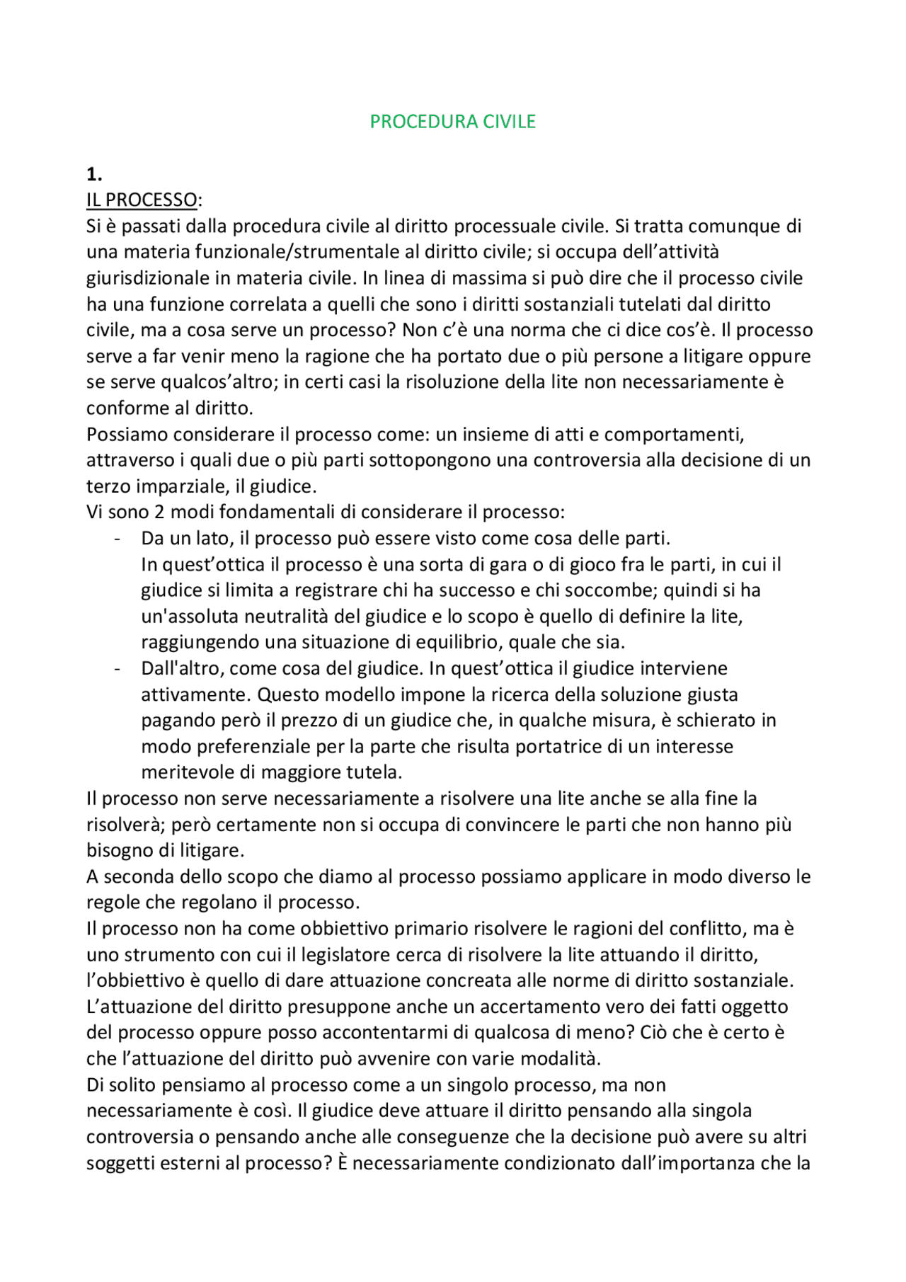 Diritto Processuale Civile Modulo I Appunti Di Diritto Processuale