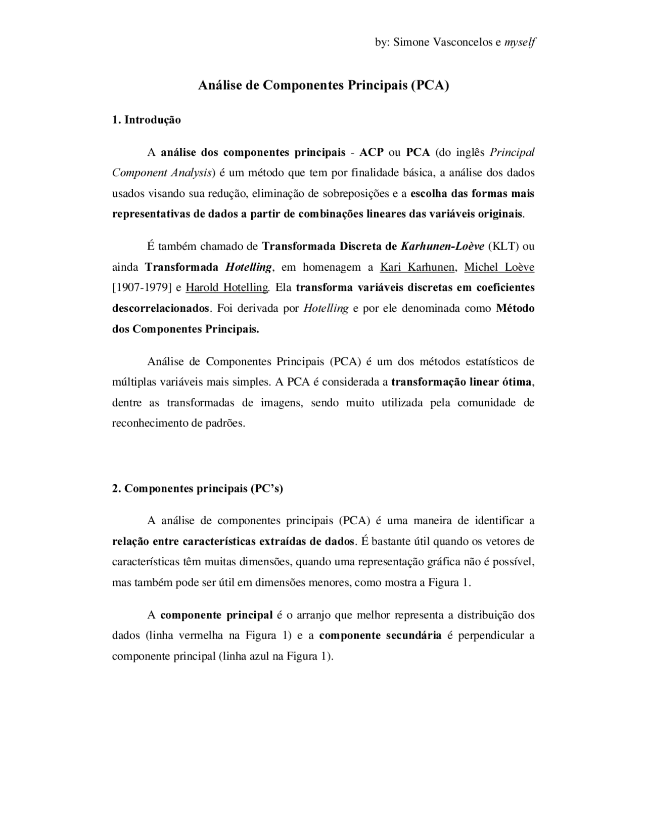 Análise de Componentes Principais (PCA) | Slides Cálculo | Docsity