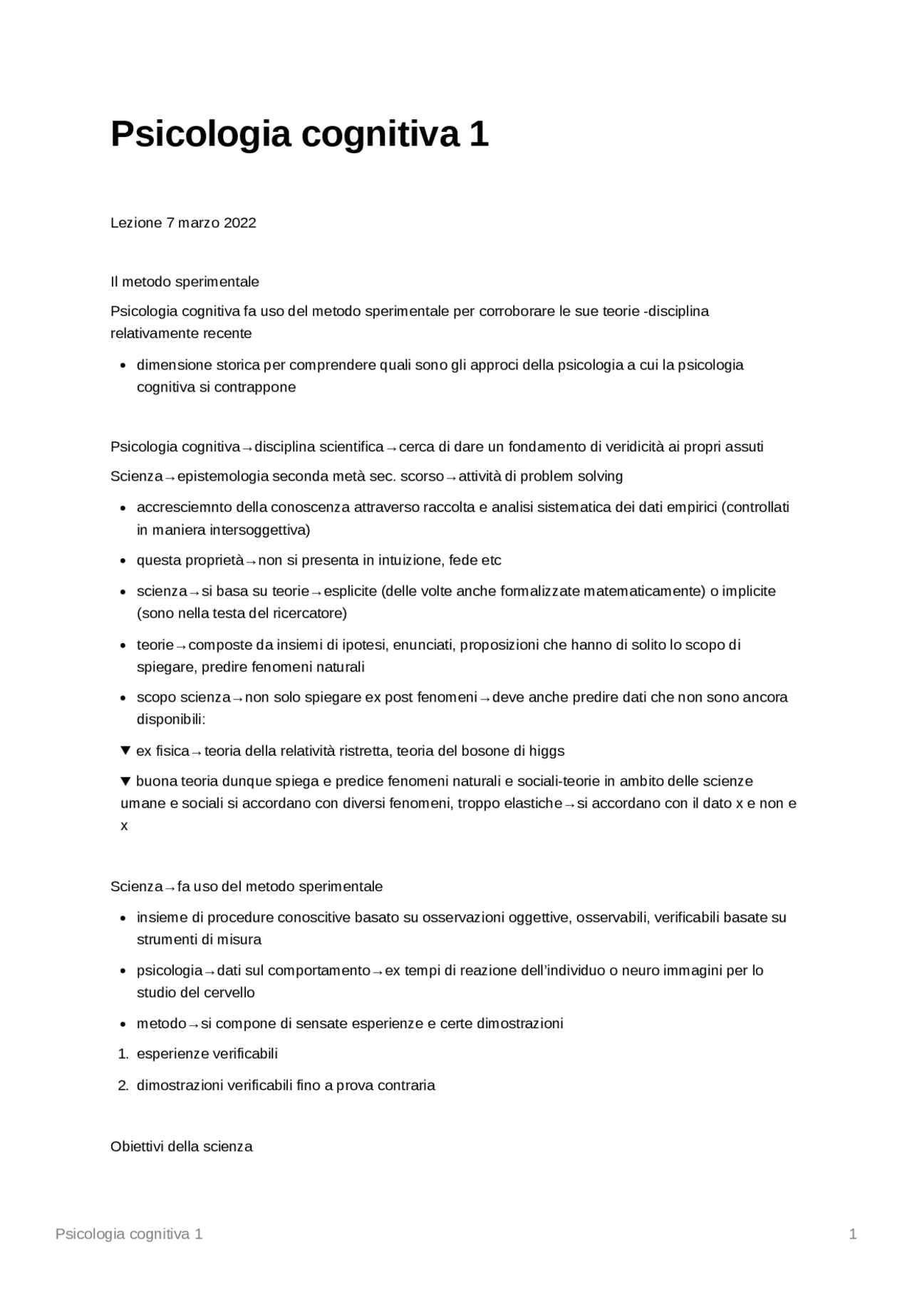 Appunti Psicologia Cognitiva Appunti Di Psicologia Cognitiva Docsity