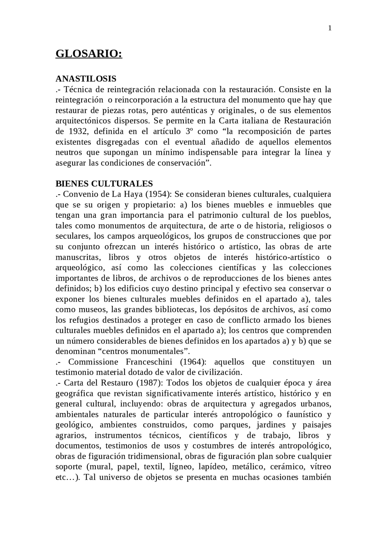 Glosario de terminos | Resumos de História da Arte Moderna | Docsity