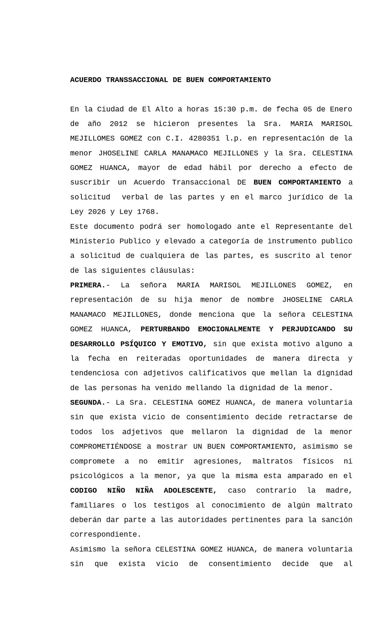 Modelo de memorial para acuerdo | Ejercicios de Derecho Penal | Docsity