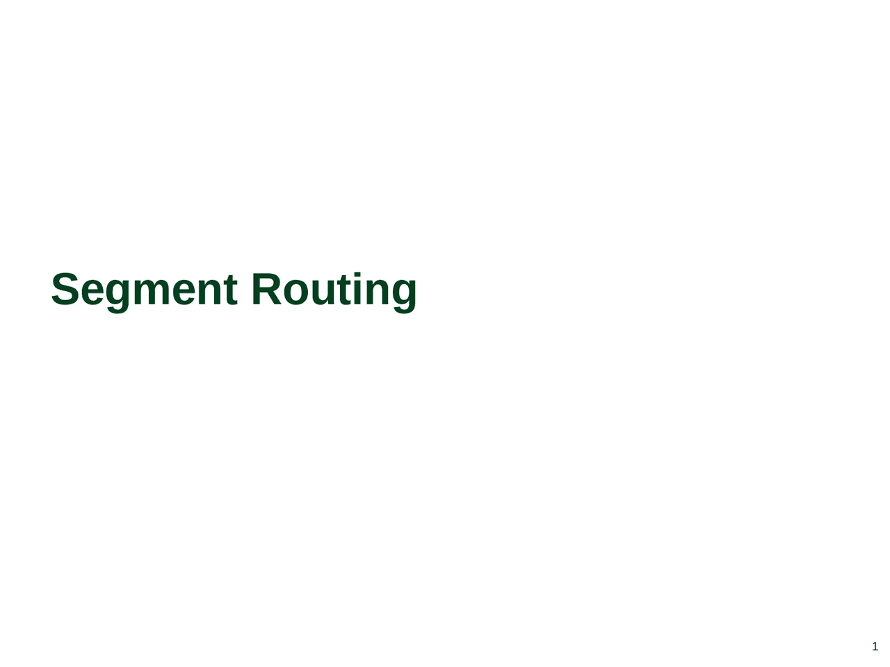Segment Routing Basics Slides Network Design Docsity