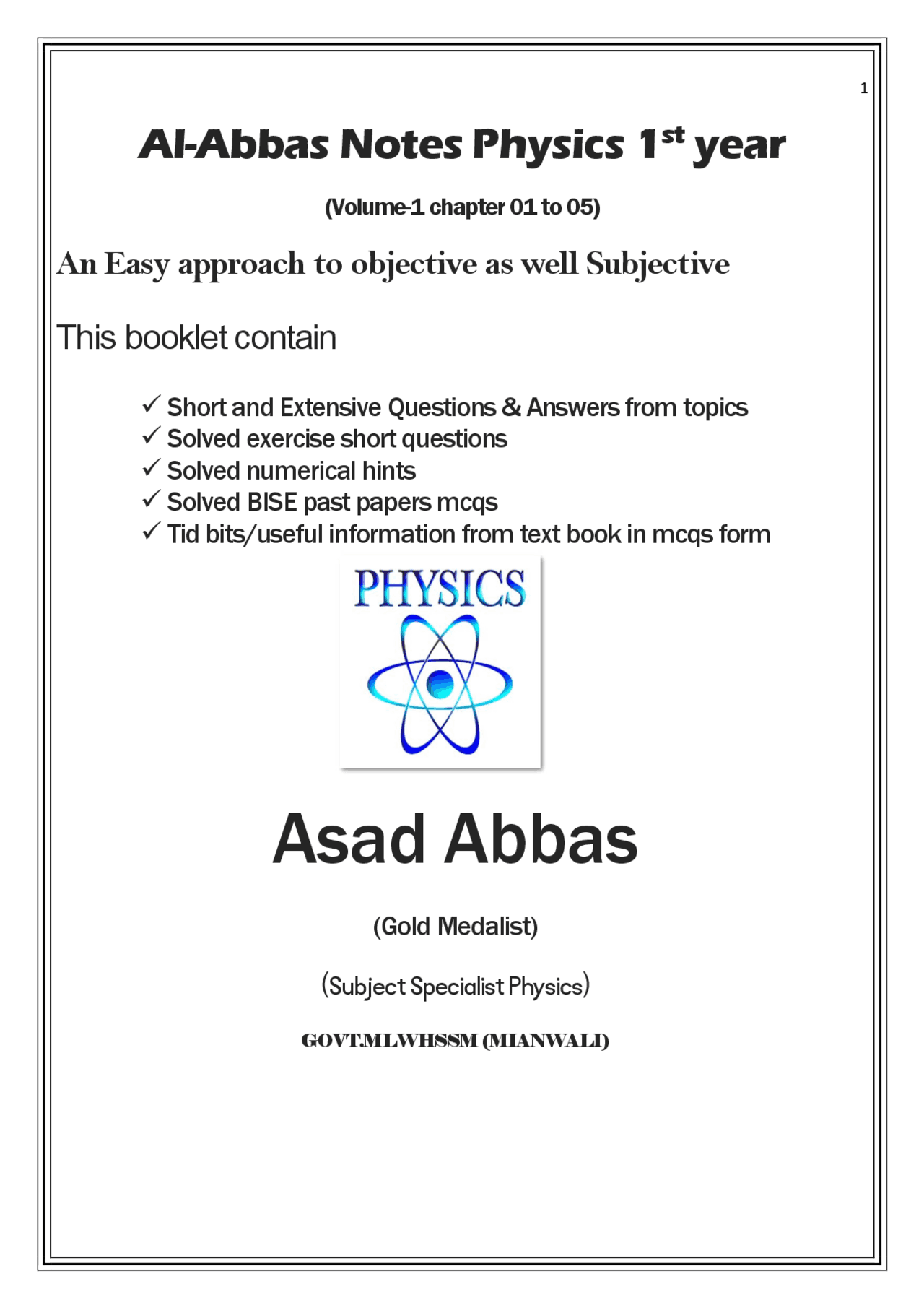 Textbook study notes for 11 class. | Study notes Physics | Docsity