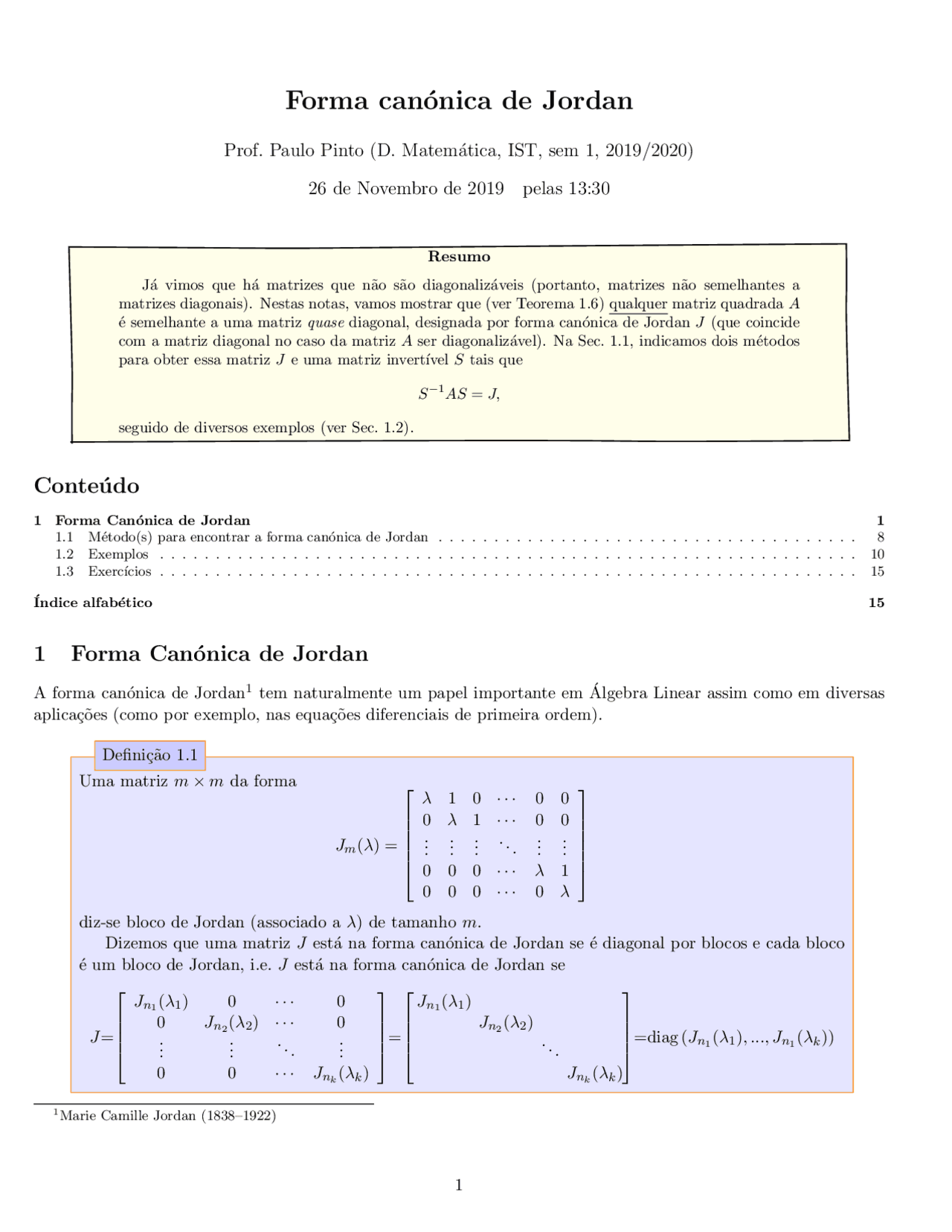 Forma canónica de Jordan | Slides Álgebra | Docsity