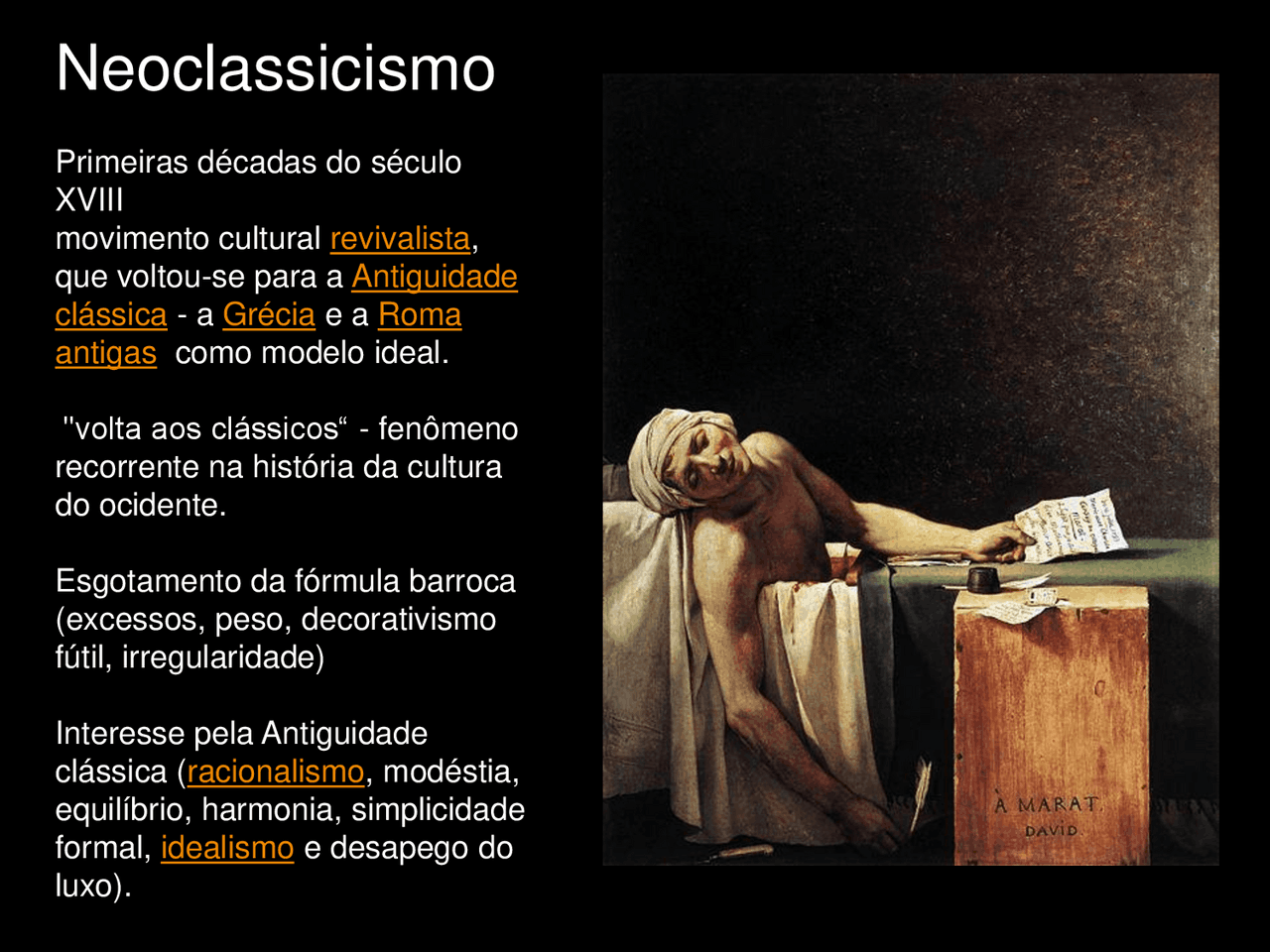 Neoclassicismo Slides Artes Docsity