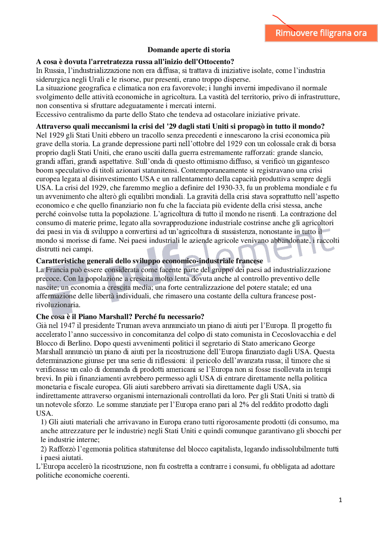 Risposte aperte Ecampus 2023 Storia economica prof. Marcelli corso ...