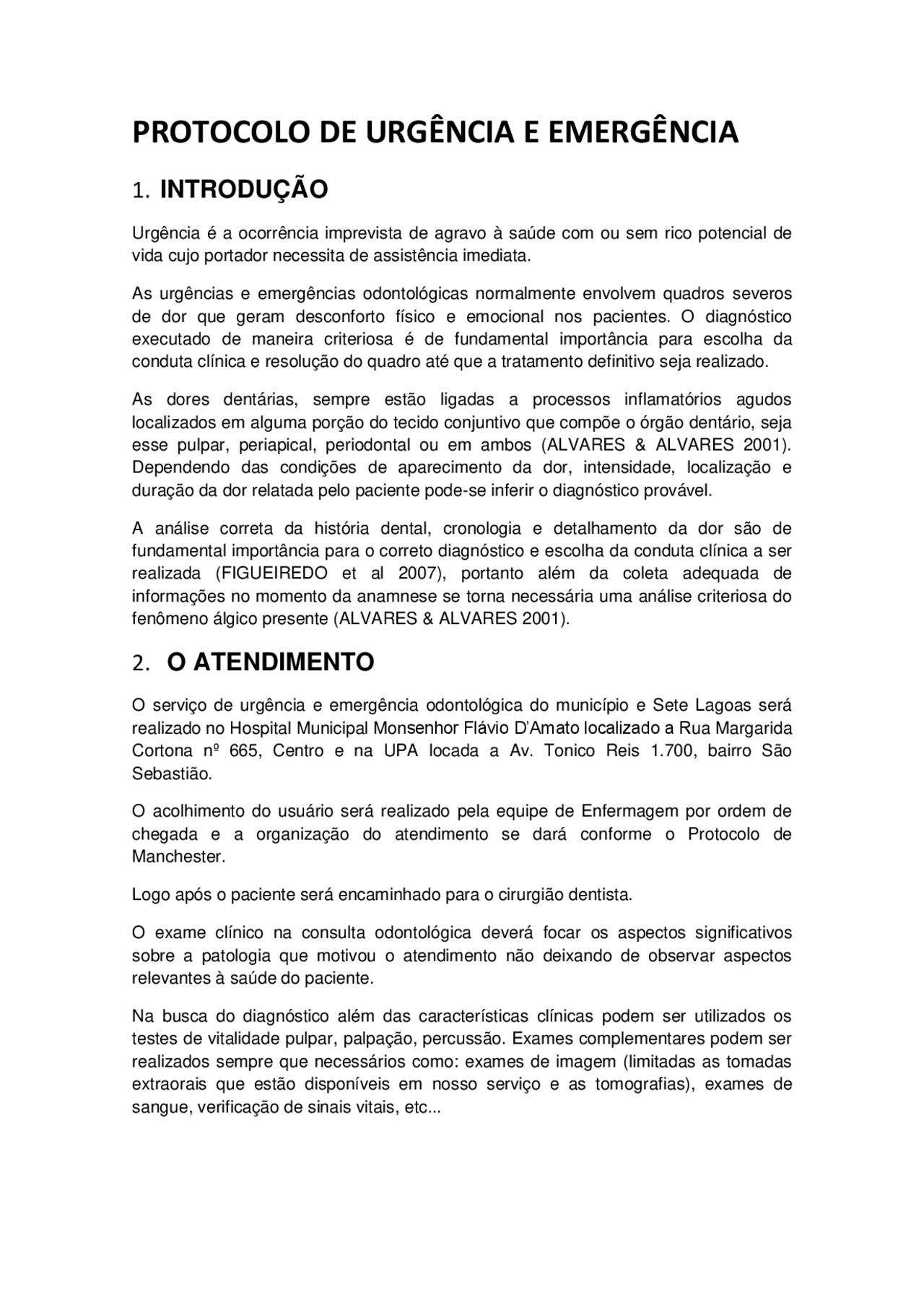 Protocolo De UrgÊncia E EmergÊncia Resumos Diagnóstico Docsity