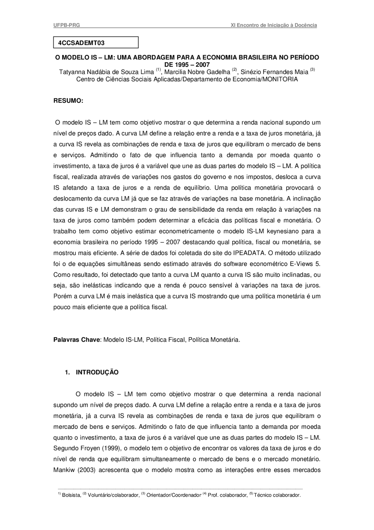 O MODELO IS – LM: UMA ABORDAGEM PARA A ECONOMIA ... | Resumos Economia ...