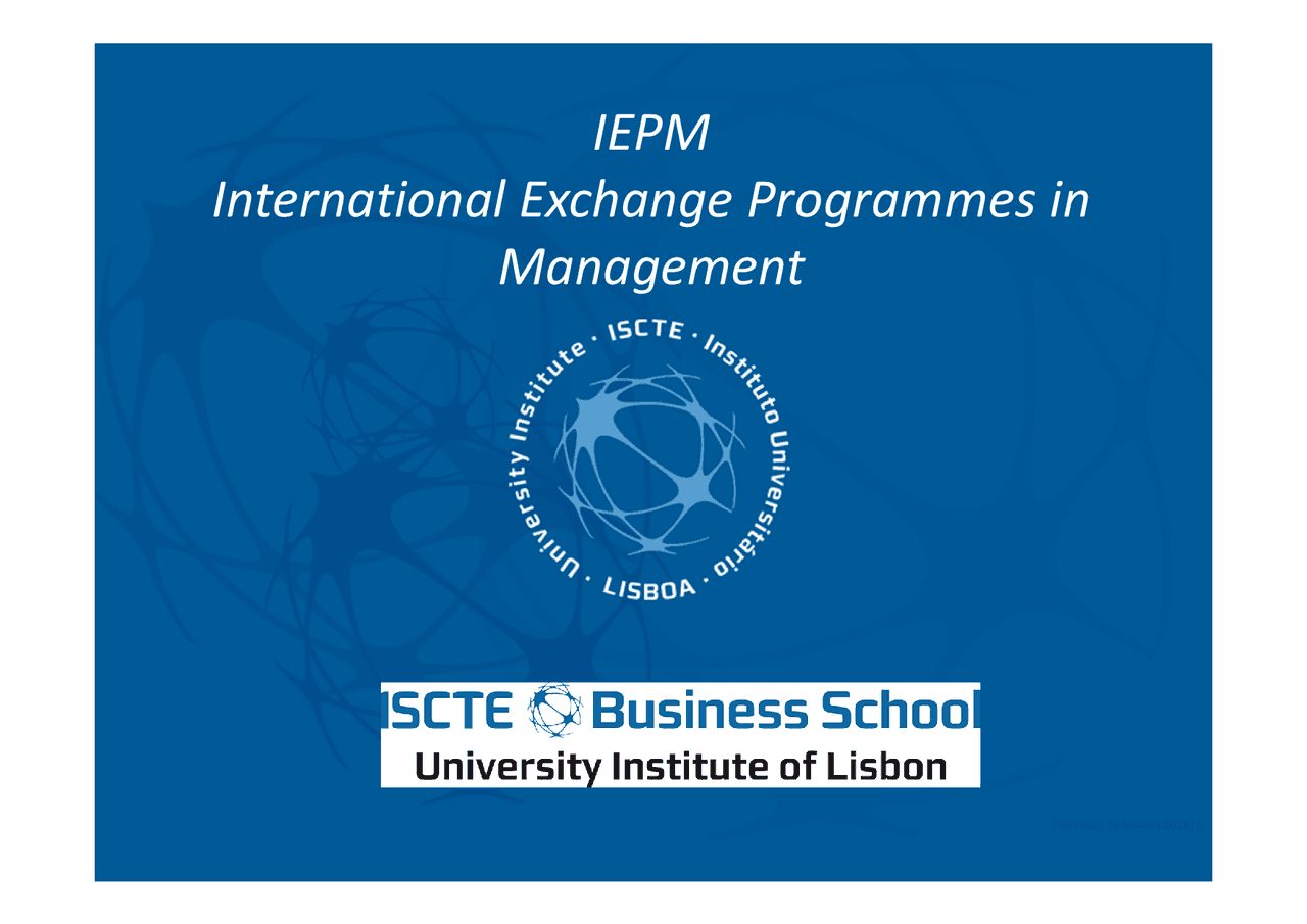 IEPM International Exchange Programmes in Management | Notas de estudo ...