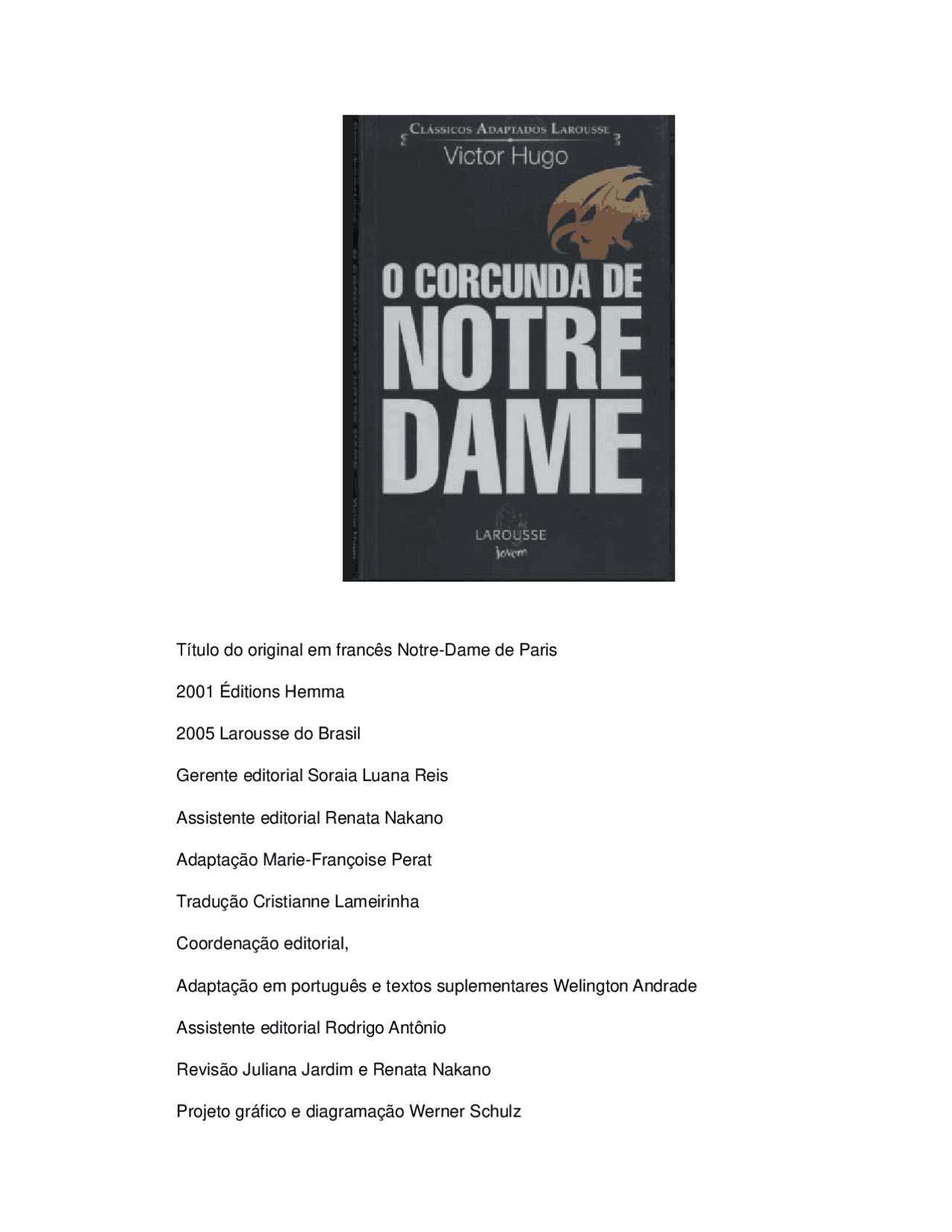 Título do original em francês Notre-Dame de Paris | Notas de aula ...