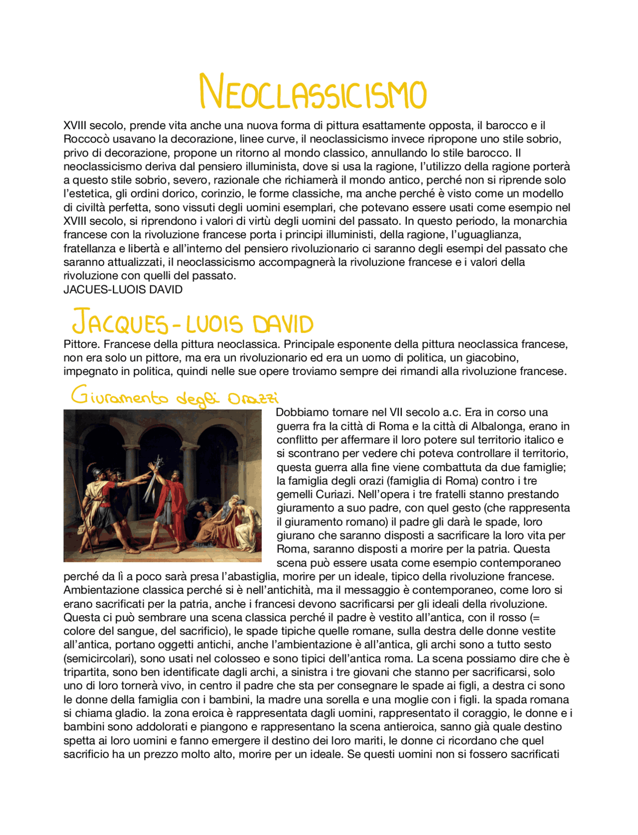 Il neoclassicismo - arte | Appunti di Elementi di storia dell'arte ed ...