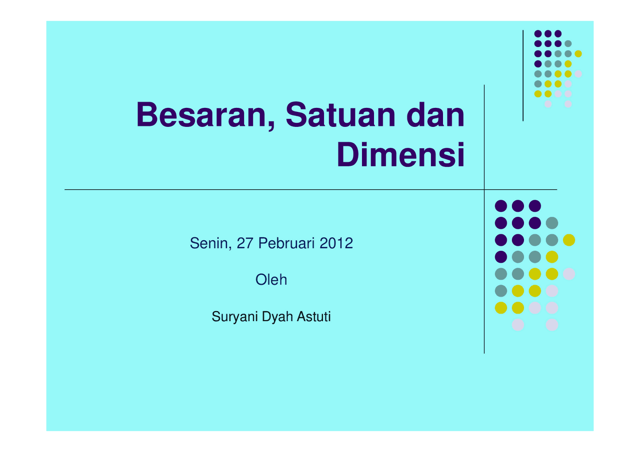 Besaran, Satuan dan Dimensi | Schemes and Mind Maps Calculus | Docsity