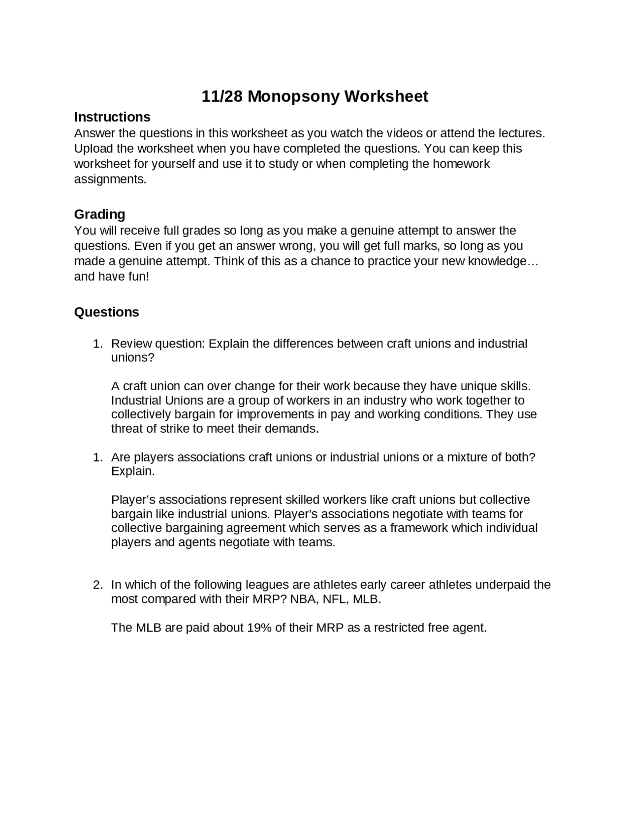 This document discusses the difference between labor craft unions and ...