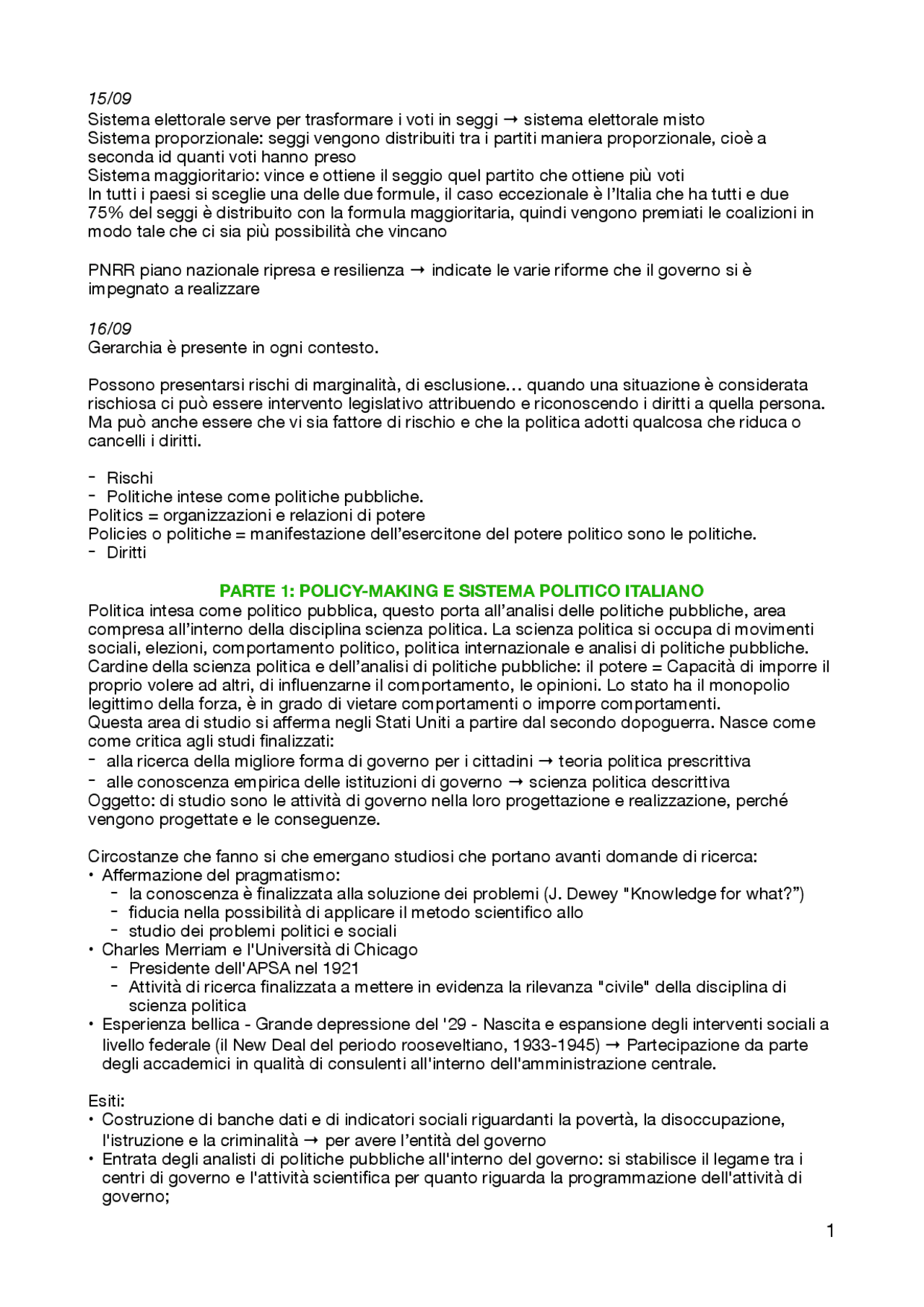 Rischi, politiche e diritti | Appunti di Metodi E Tecniche Del Servizio Sociale | Docsity