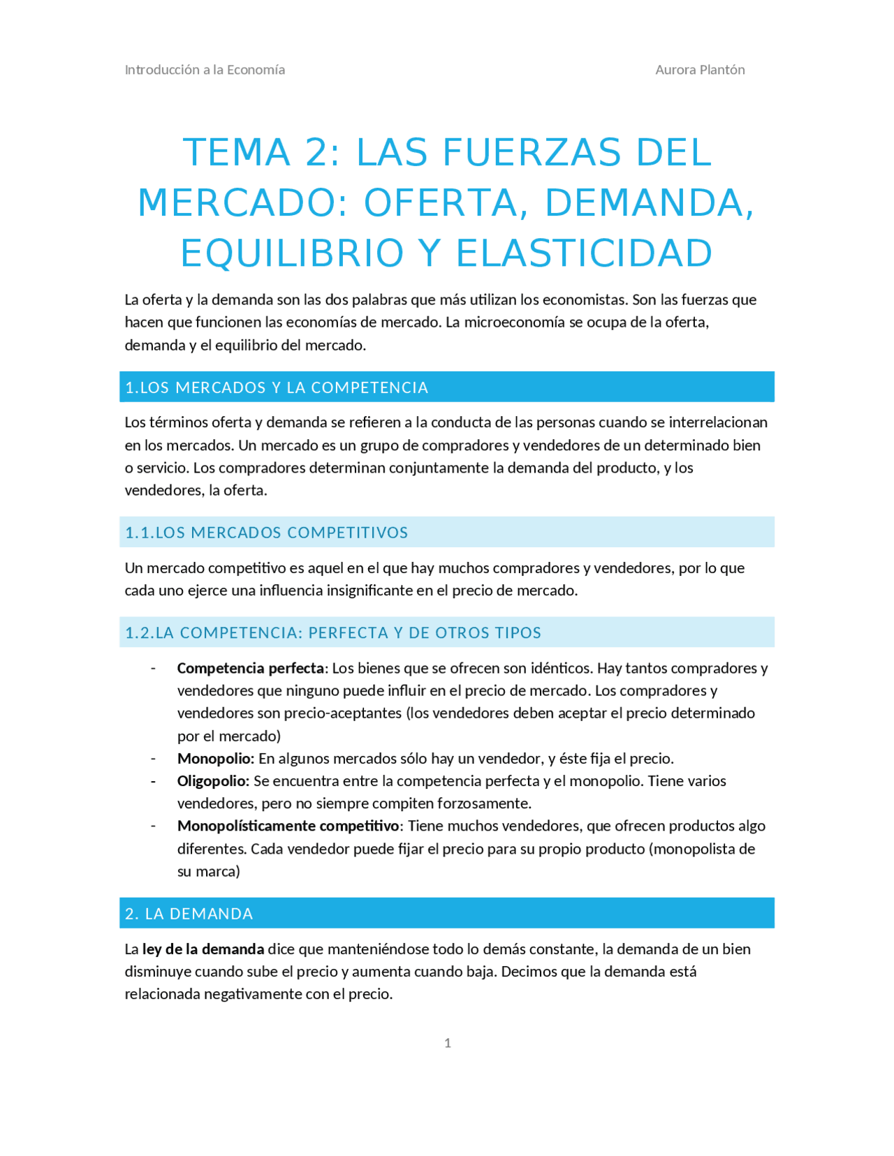 Resumen Tema 2 Intro Economia Resúmenes De Introducción A La