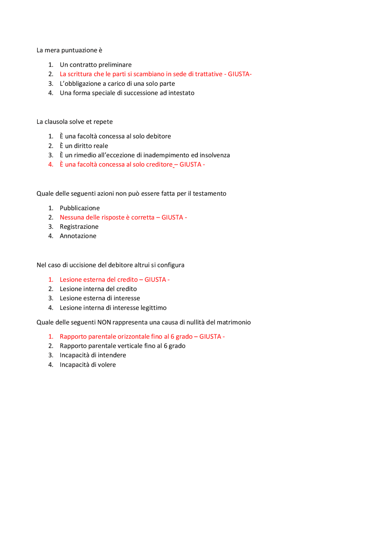 Paniere di diritto privato | Panieri di Diritto Privato | Docsity