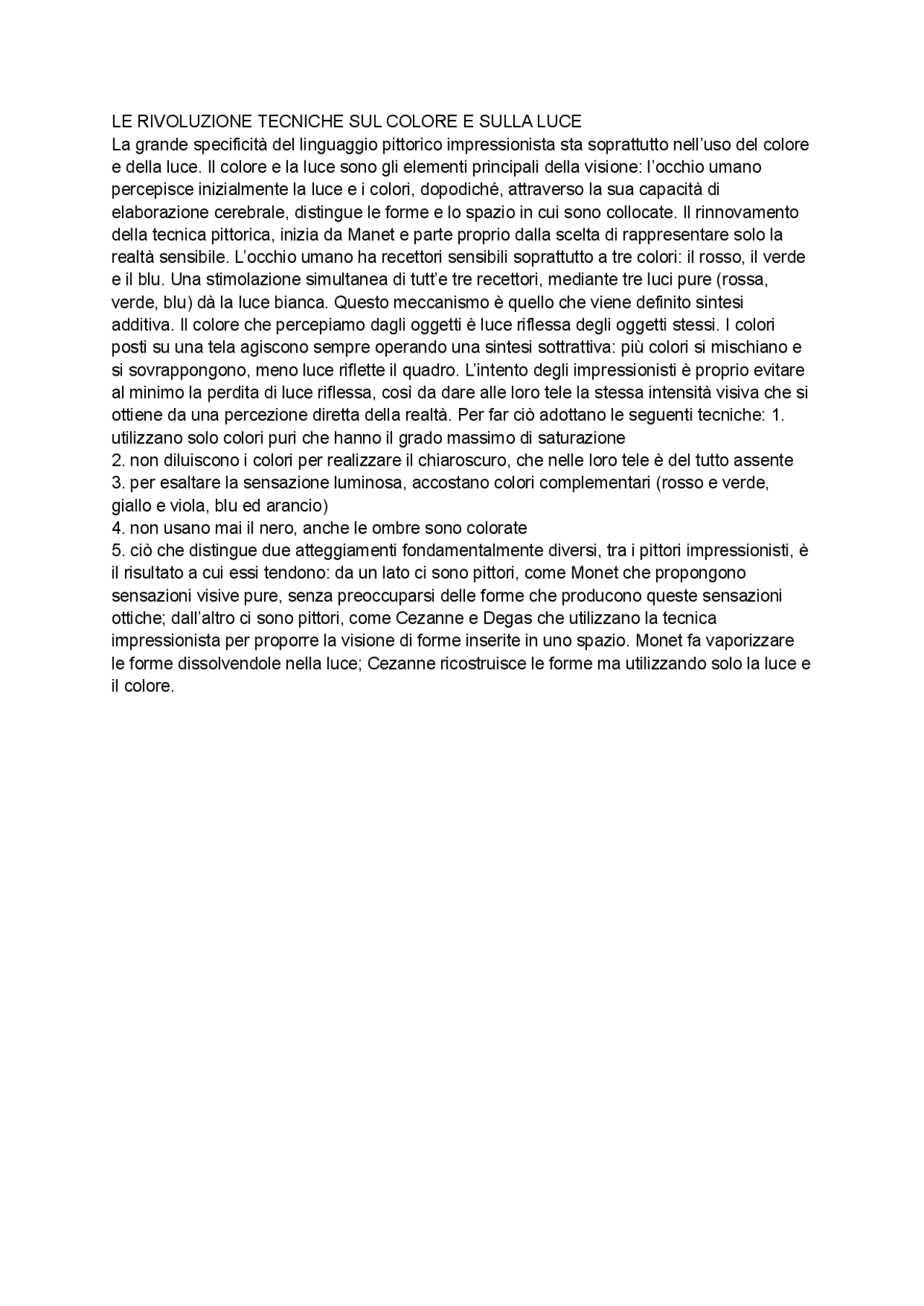 Arte Ed Impressionismo Appunti Di Arte E Territorio Docsity