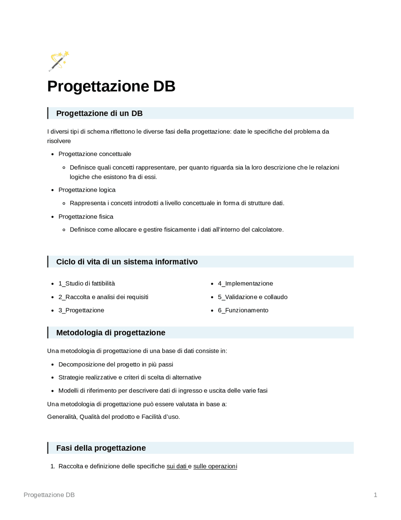 Progettazione di un Database | Schemi e mappe concettuali di Basi di Dati | Docsity