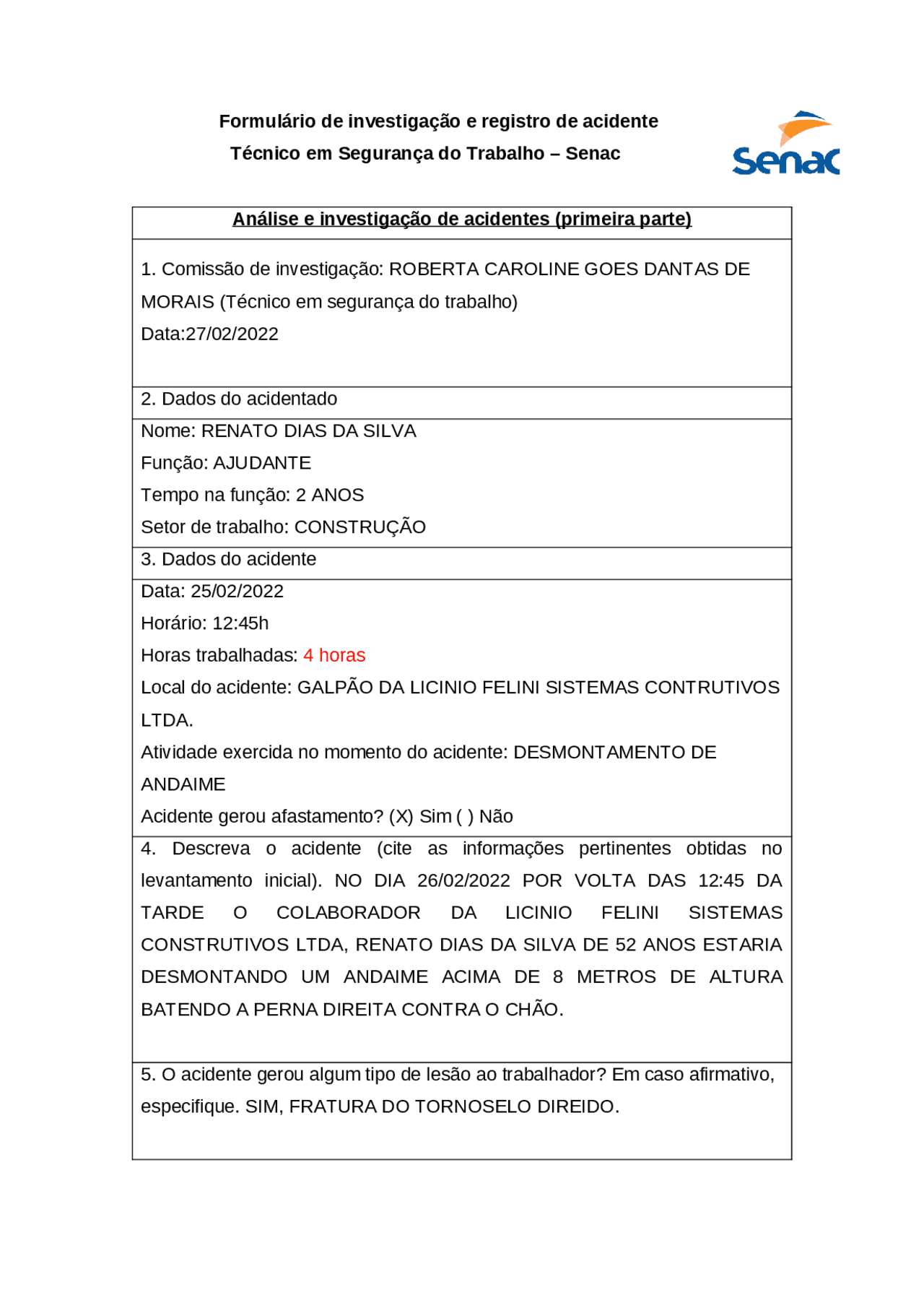 Atividade 2 Uc05 Tst Exercícios Segurança Do Trabalho Docsity