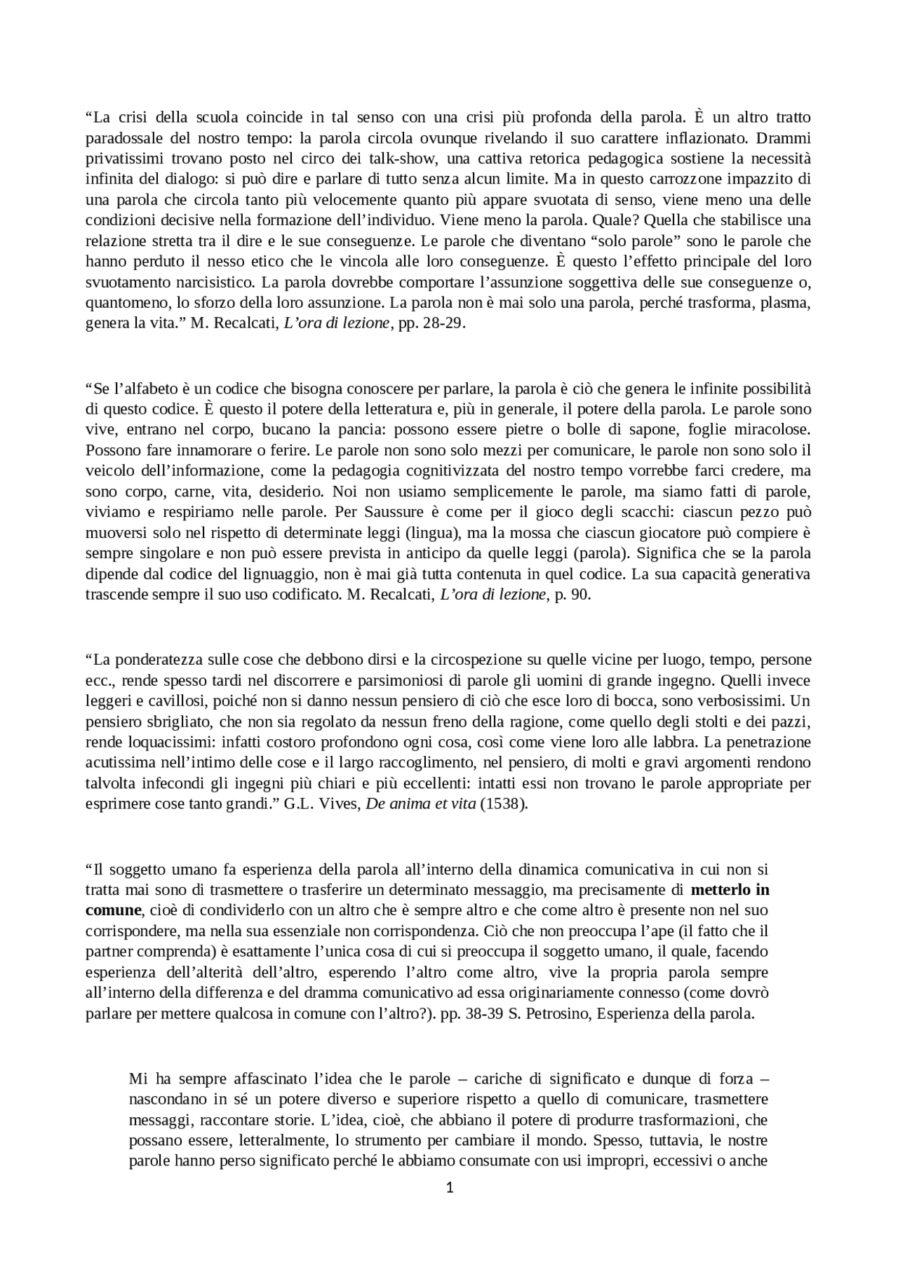 testi per spunti filosofici | Esercizi di Comunicazione di Massa | Docsity