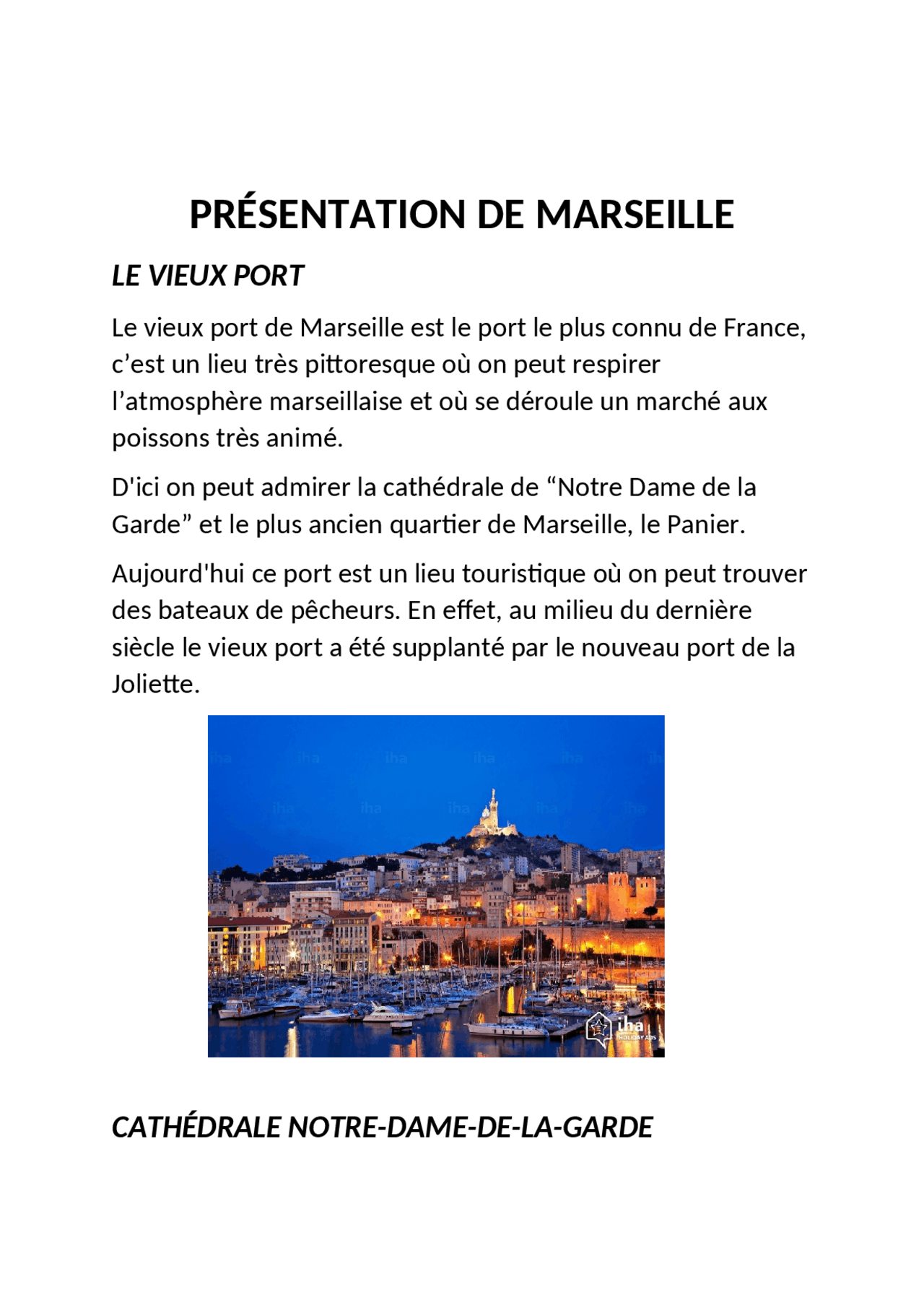 Présentation de la ville de Marseilles | Guide, Progetti e Ricerche di ...