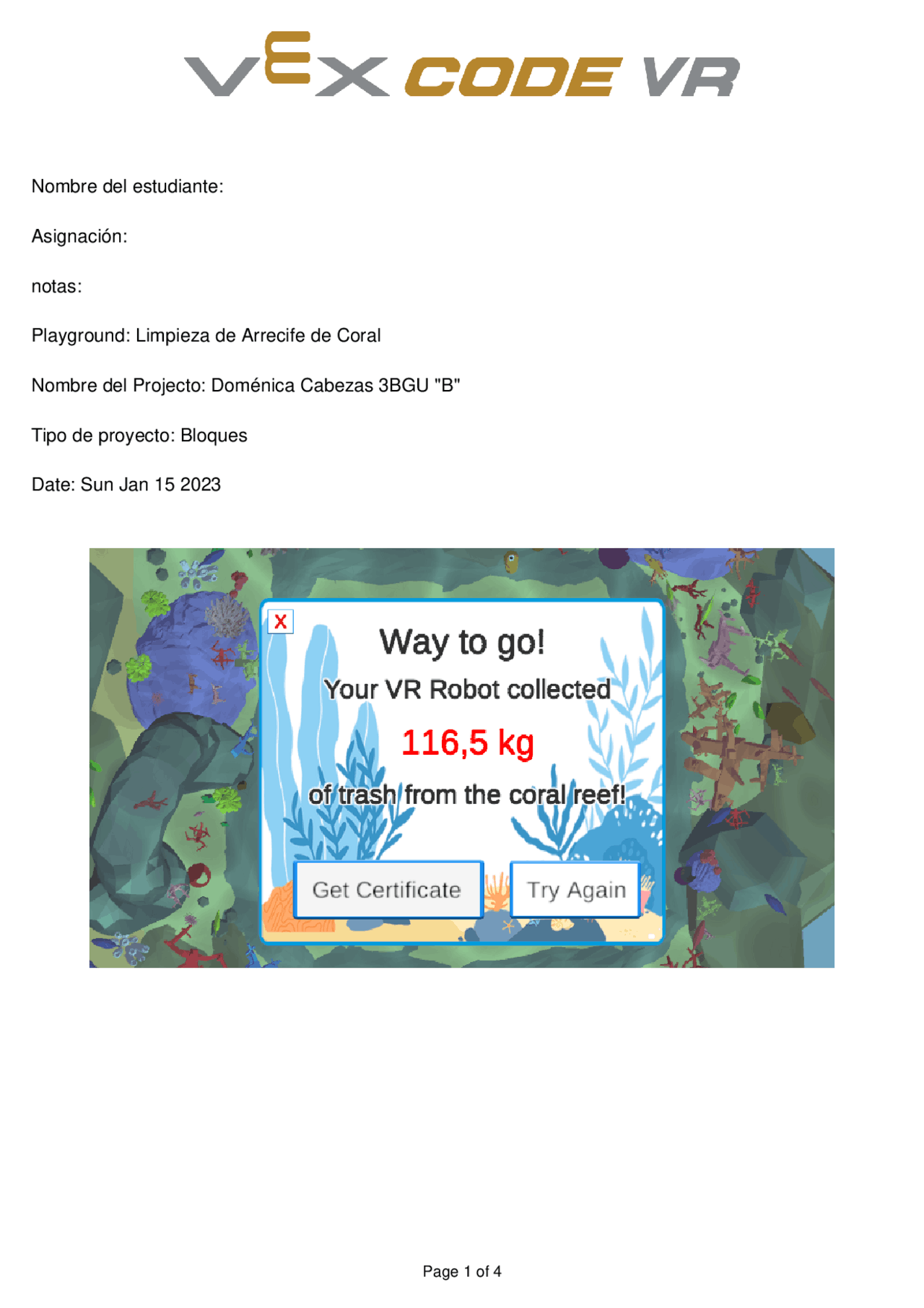 Vex Code - Recolector de Basura | Ejercicios de Informática | Docsity