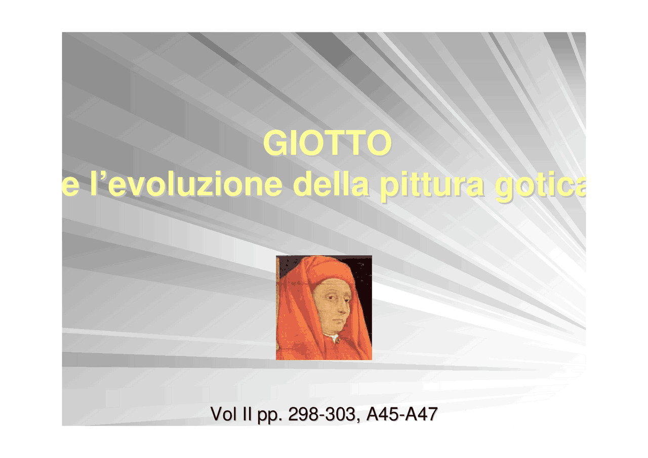 Storia dell'arte, Giotto. | Schemi e mappe concettuali di Arte e territorio | Docsity