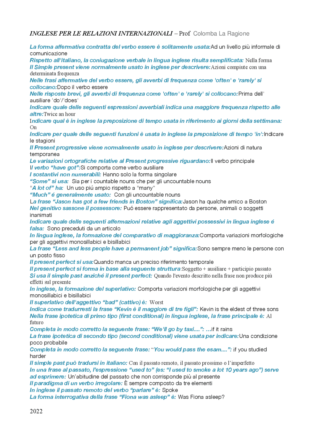 Banca Dati Mercatorum Prove Desame Di Lingua Inglese Docsity