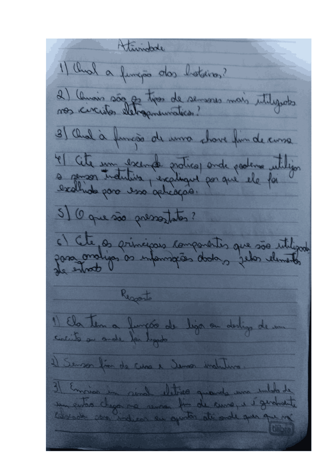Transistores E Pneumatica Exercícios Matérias Técnicas Docsity