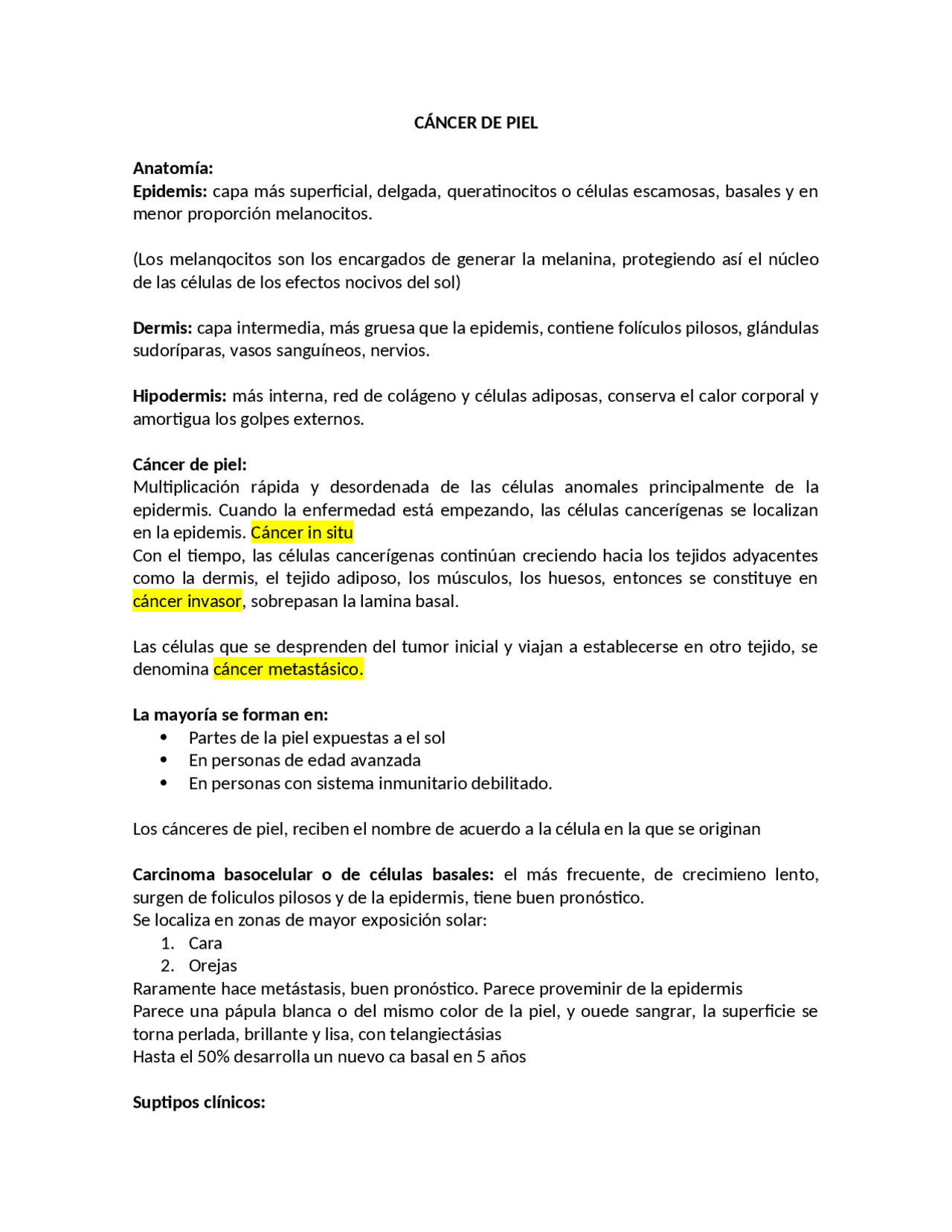 Apuntes 6to Semestre Apuntes De Oncología Docsity