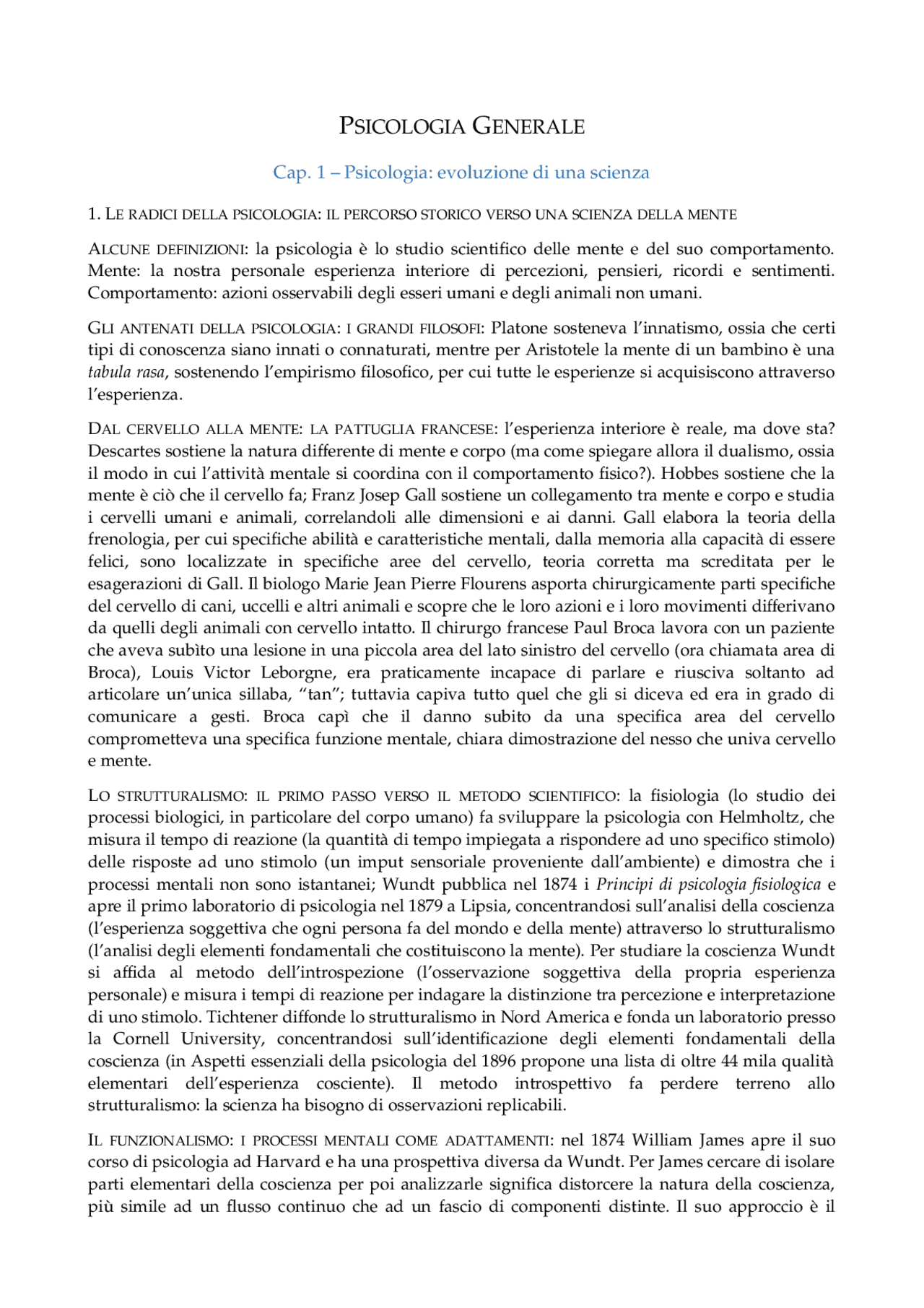 Riassunto Del Libro Psicologia Generale Zanichelli 2018 Sintesi Del